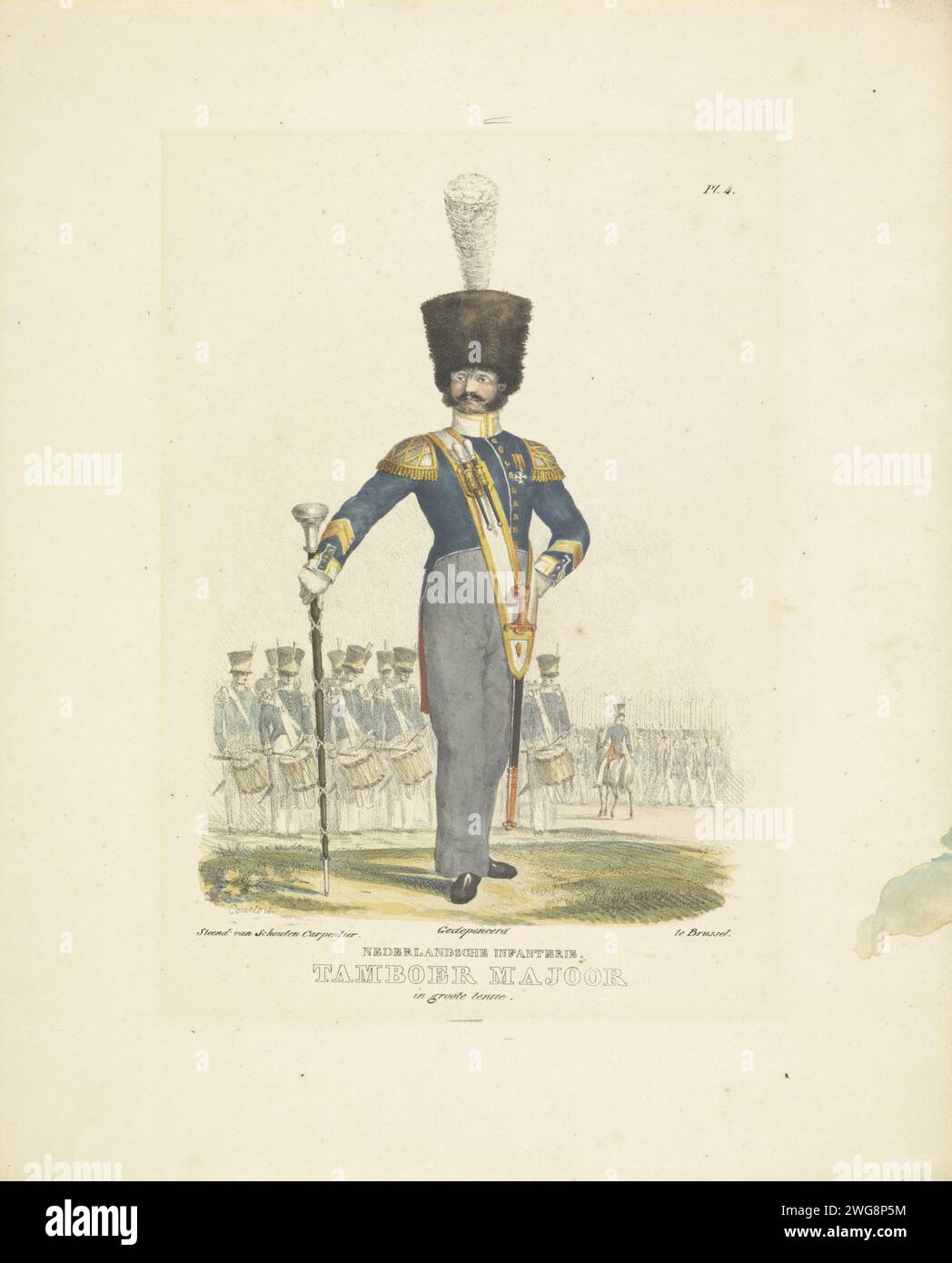 Drum-major in Full Uniform, A. Courtois, 1825 - 1827 print Uniform ...