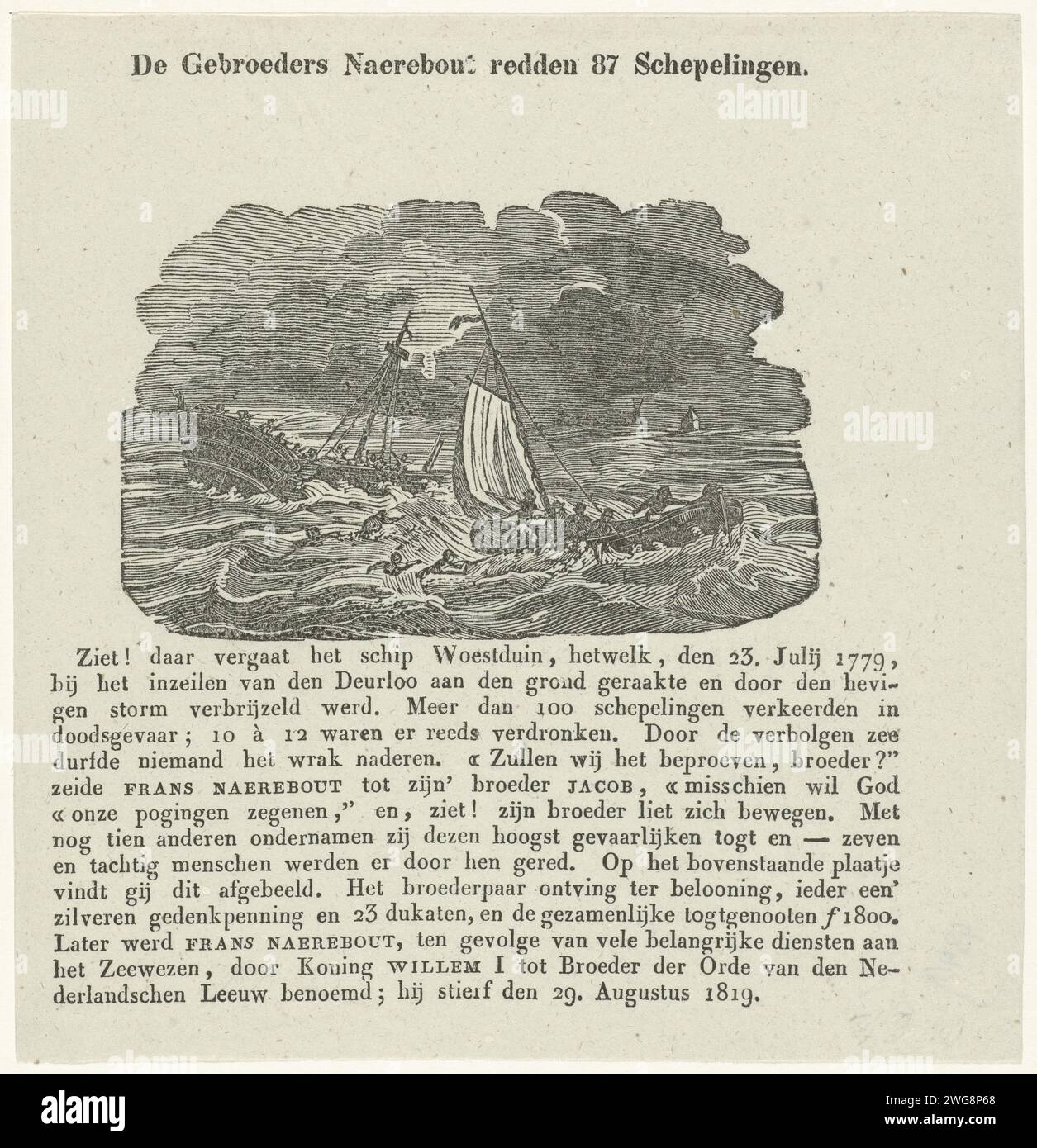 Rescuers of the Woestduin, 1779, Anonymous, 1819 - 1899 print The ...