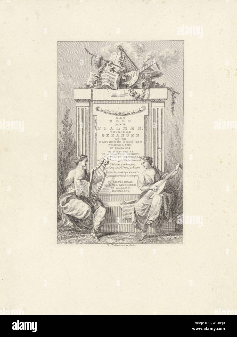 Title page for: 'The book der Psalmen', 1776, Reinier Vinkeles (I ...