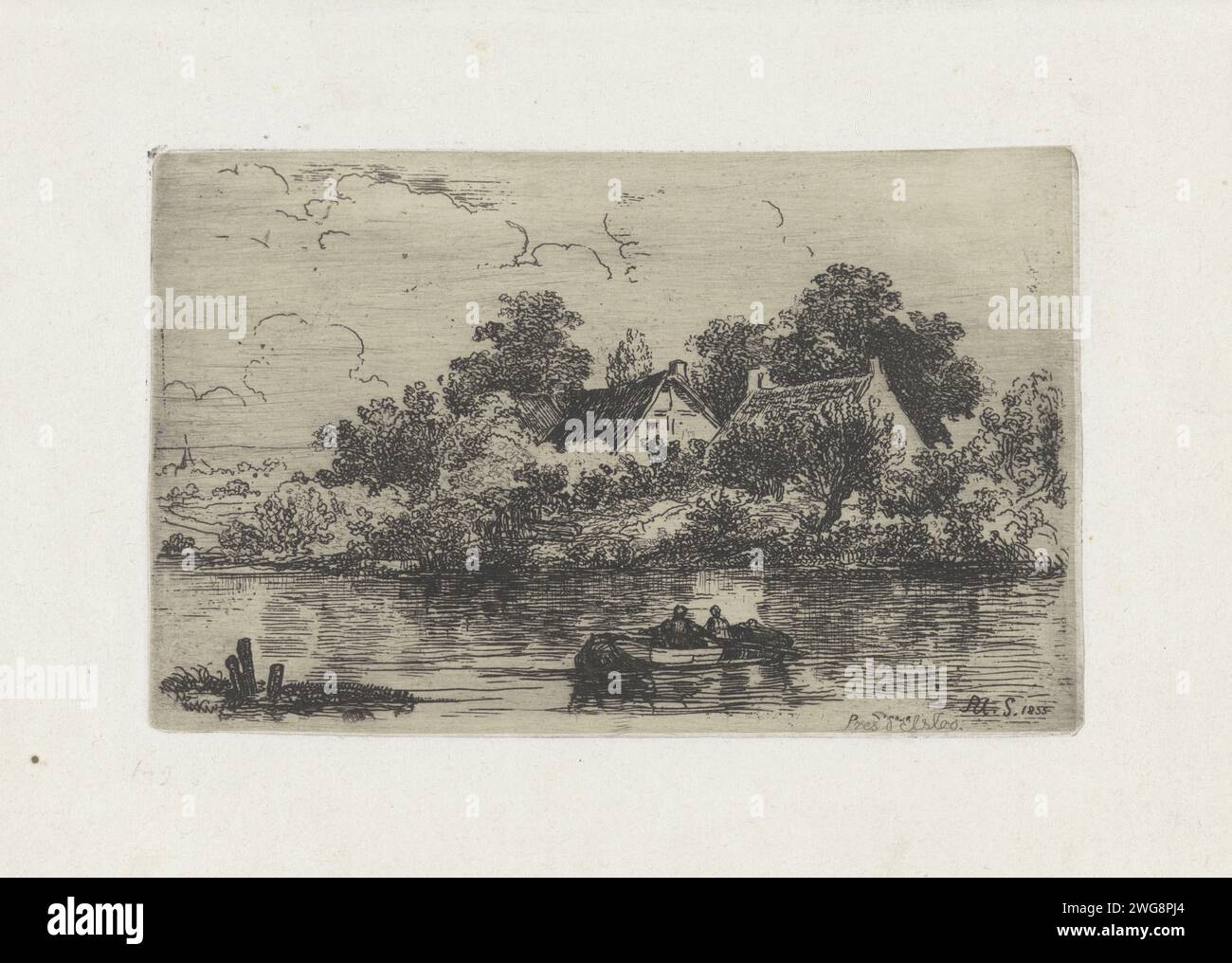Water -rich landscape with houses on the bank near Elsloo, Alexander ...