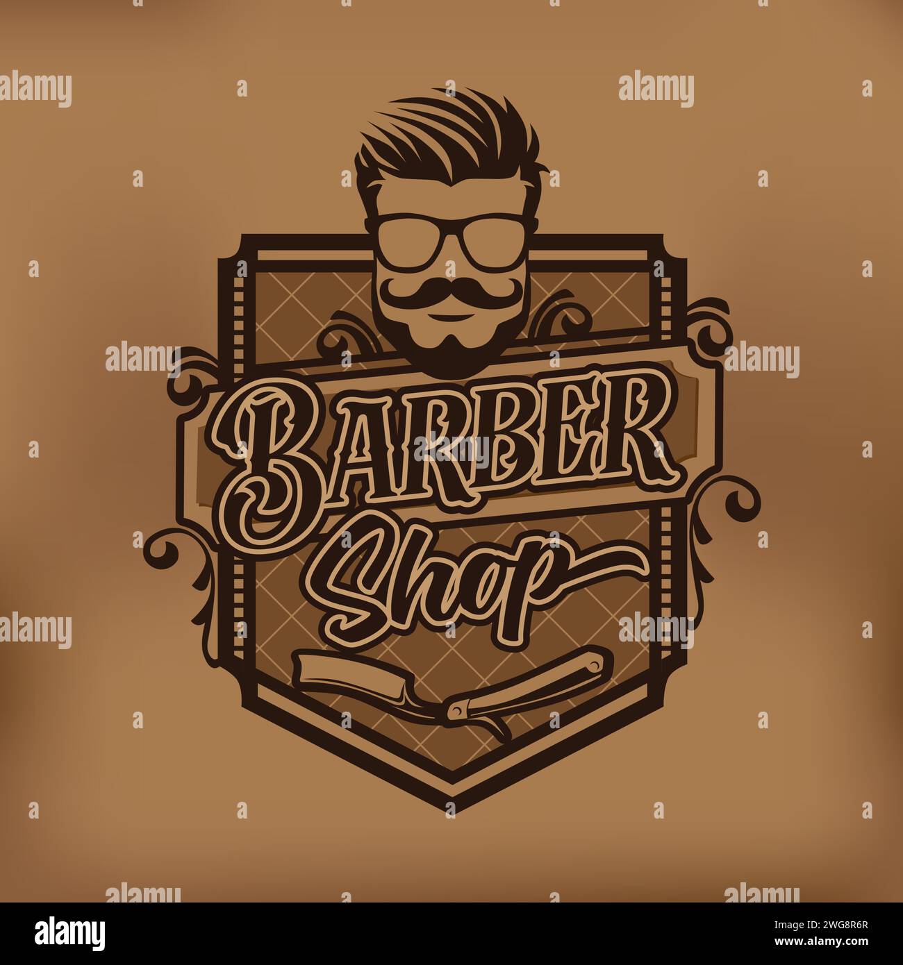 Barber razor logo hi-res stock photography and images - Alamy