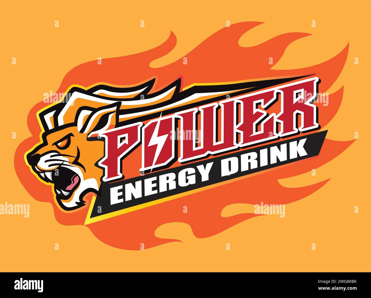 Lion Energy Drink Logo Design Stock Vector Image & Art - Alamy