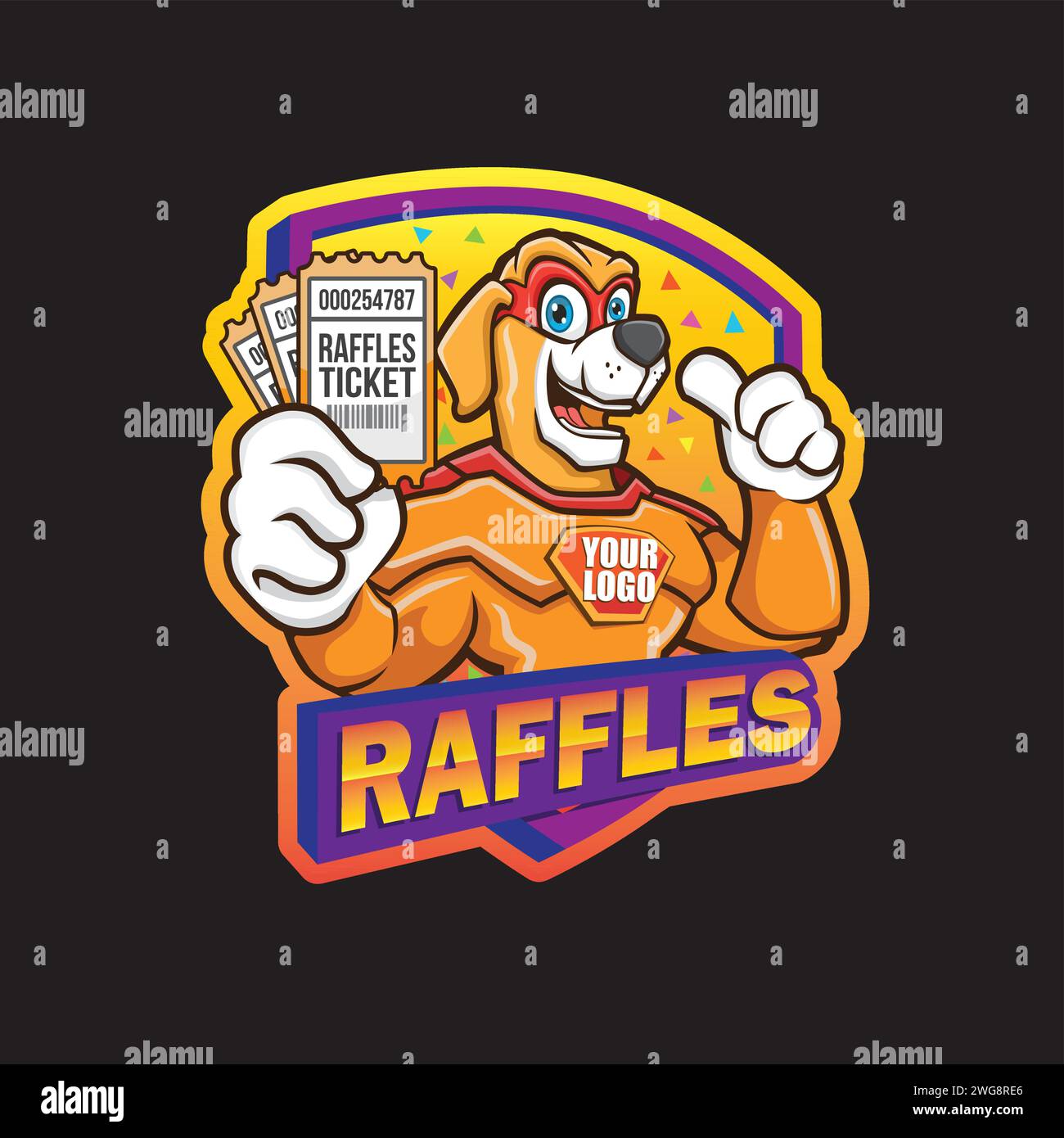 Golden raffle ticket Stock Vector Images - Alamy