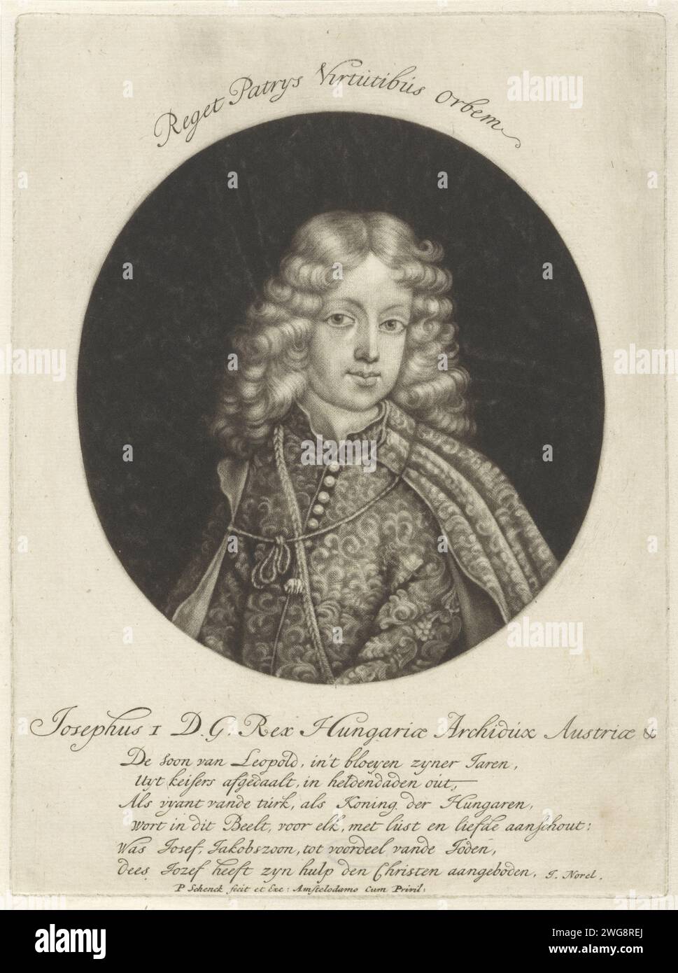 Portrait of Emperor Jozef I at a young age, Pieter Schenk (I), 1685 ...