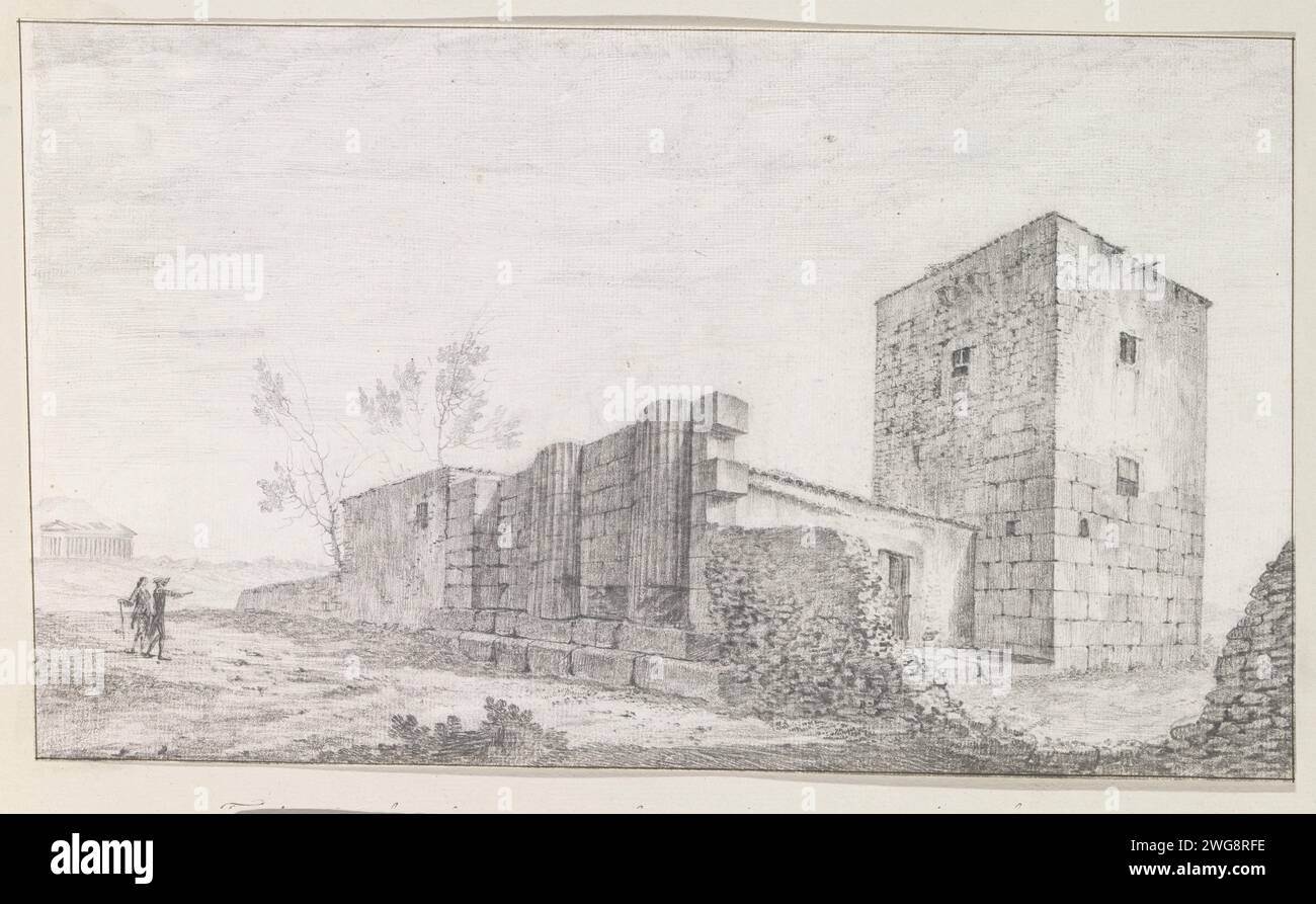 Remains of Esculaap Temple (Tempio di Esculapio) Outside walls of the ...