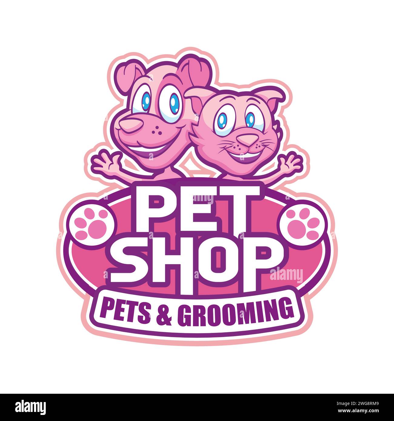 Dog and Cat Pet Shop Mascot Logo Design Stock Vector Image & Art - Alamy