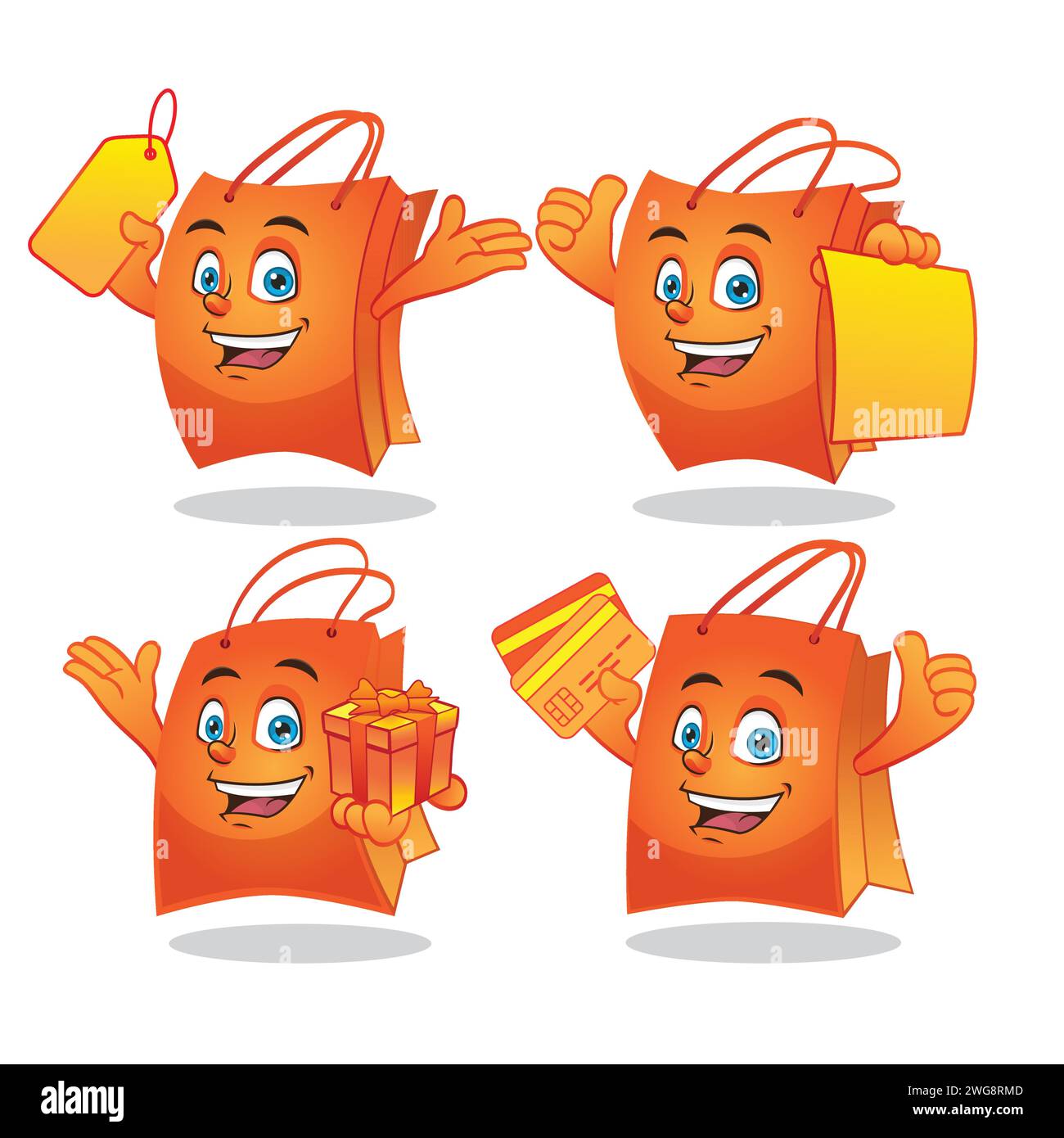 Paper Bag Mascot Online Shopping Design Stock Vector Image & Art - Alamy