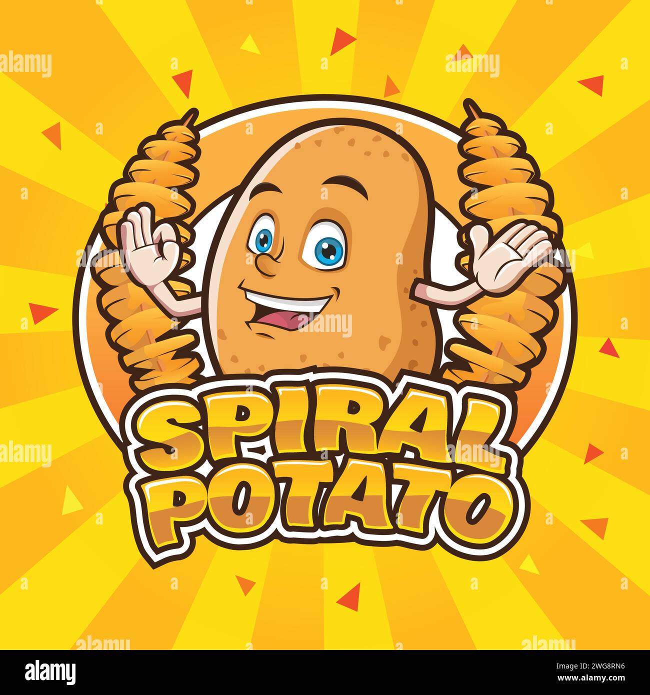Spiral Potato Logo Mascot for Franchise Design Stock Vector Image & Art ...