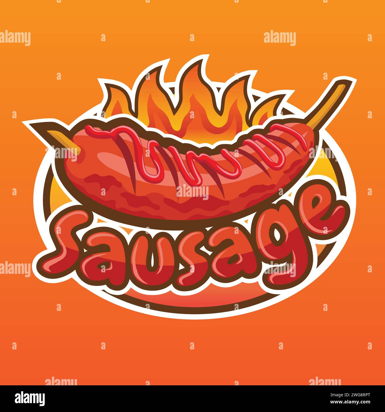 Sausage Franchise Logo Design Stock Vector Image & Art - Alamy