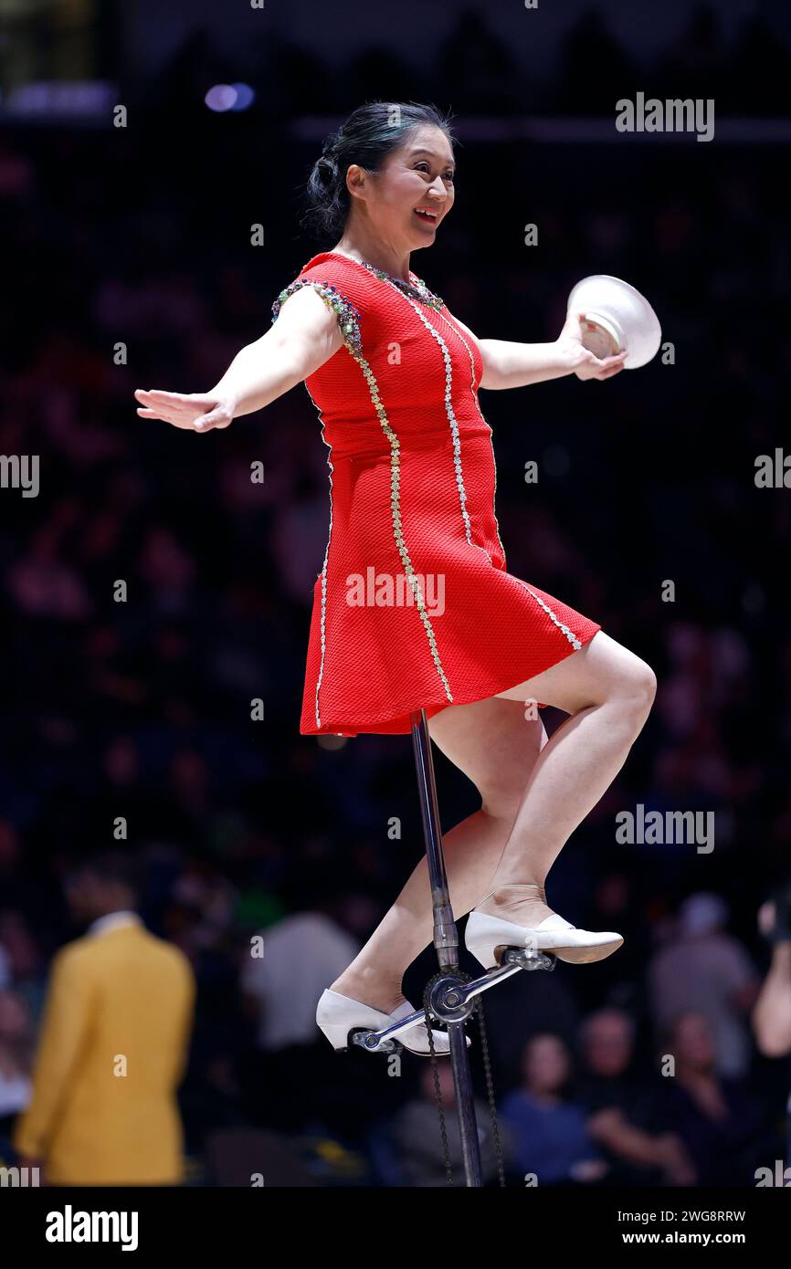 Rong Niu also known as the performer, Red Panda performs at halftime ...