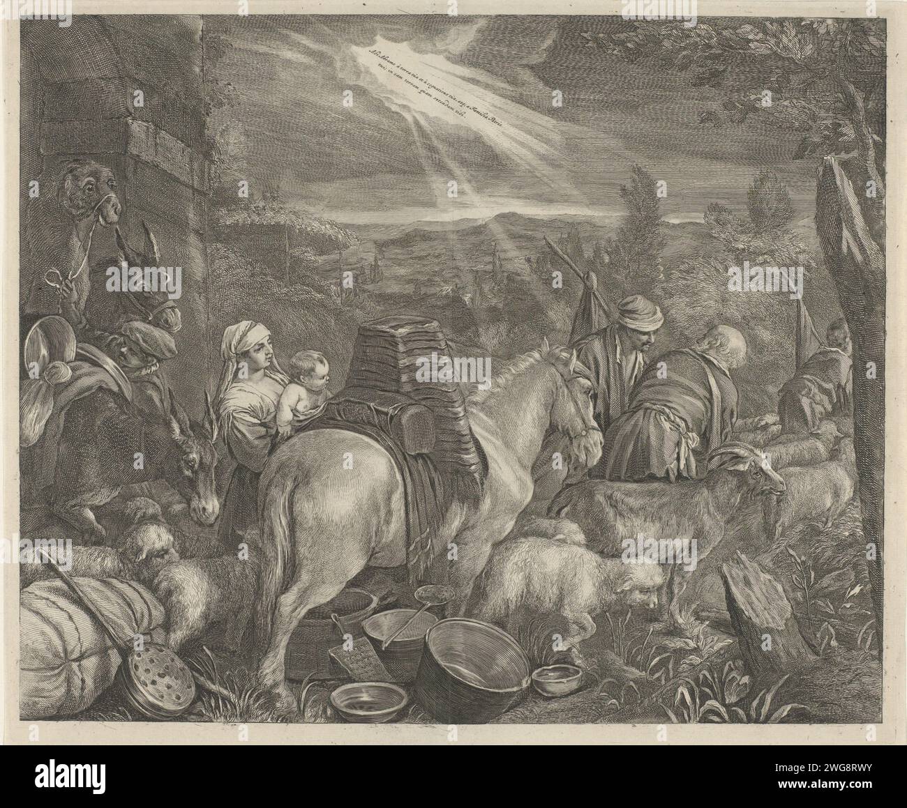 Abraham leaves Haran, Cornelis Visscher (II), after Jacopo Bassano ...