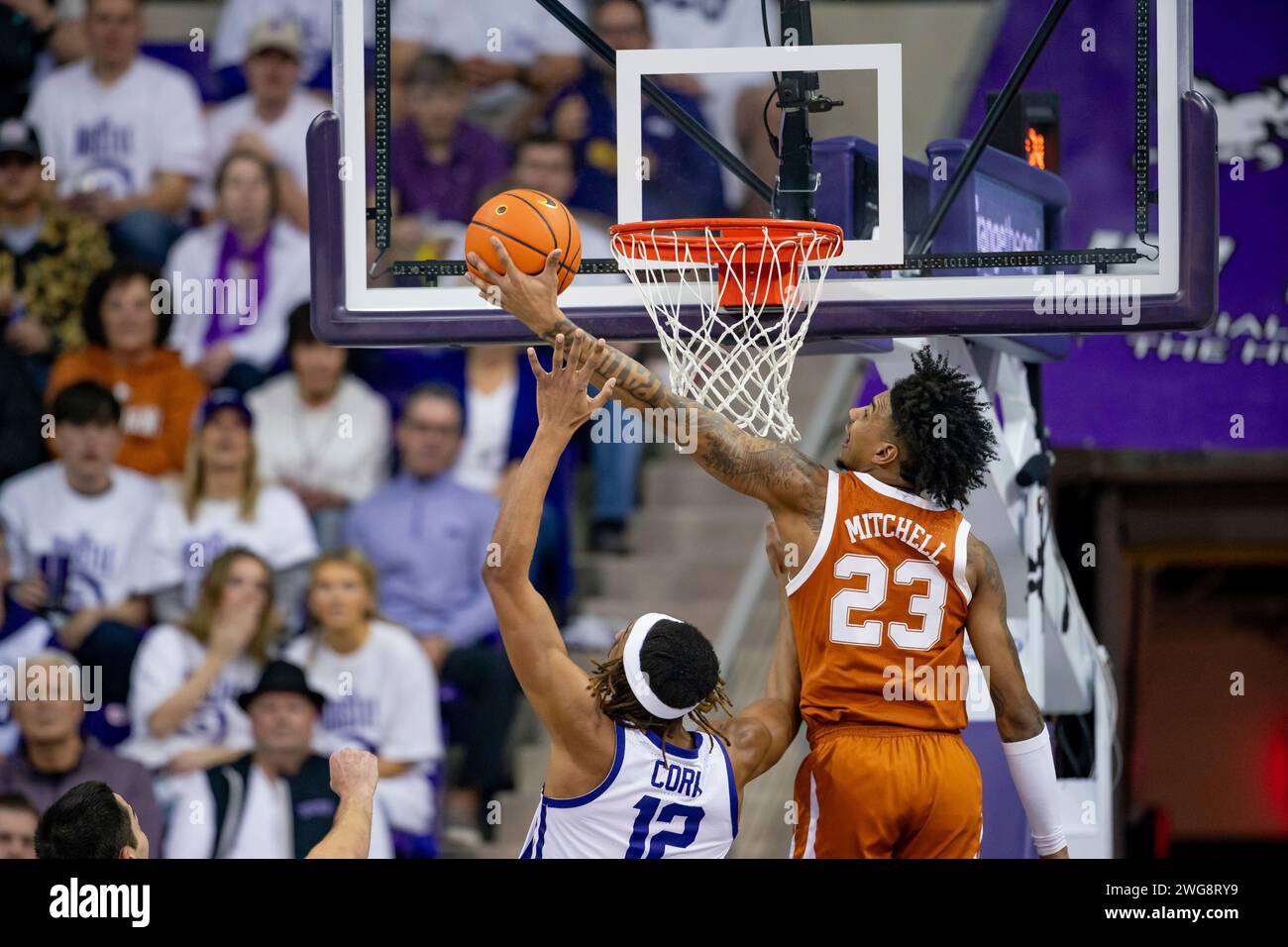 FORT WORTH, TX - FEBRUARY 03: Texas Longhorns forward Dillon Mitchell ...