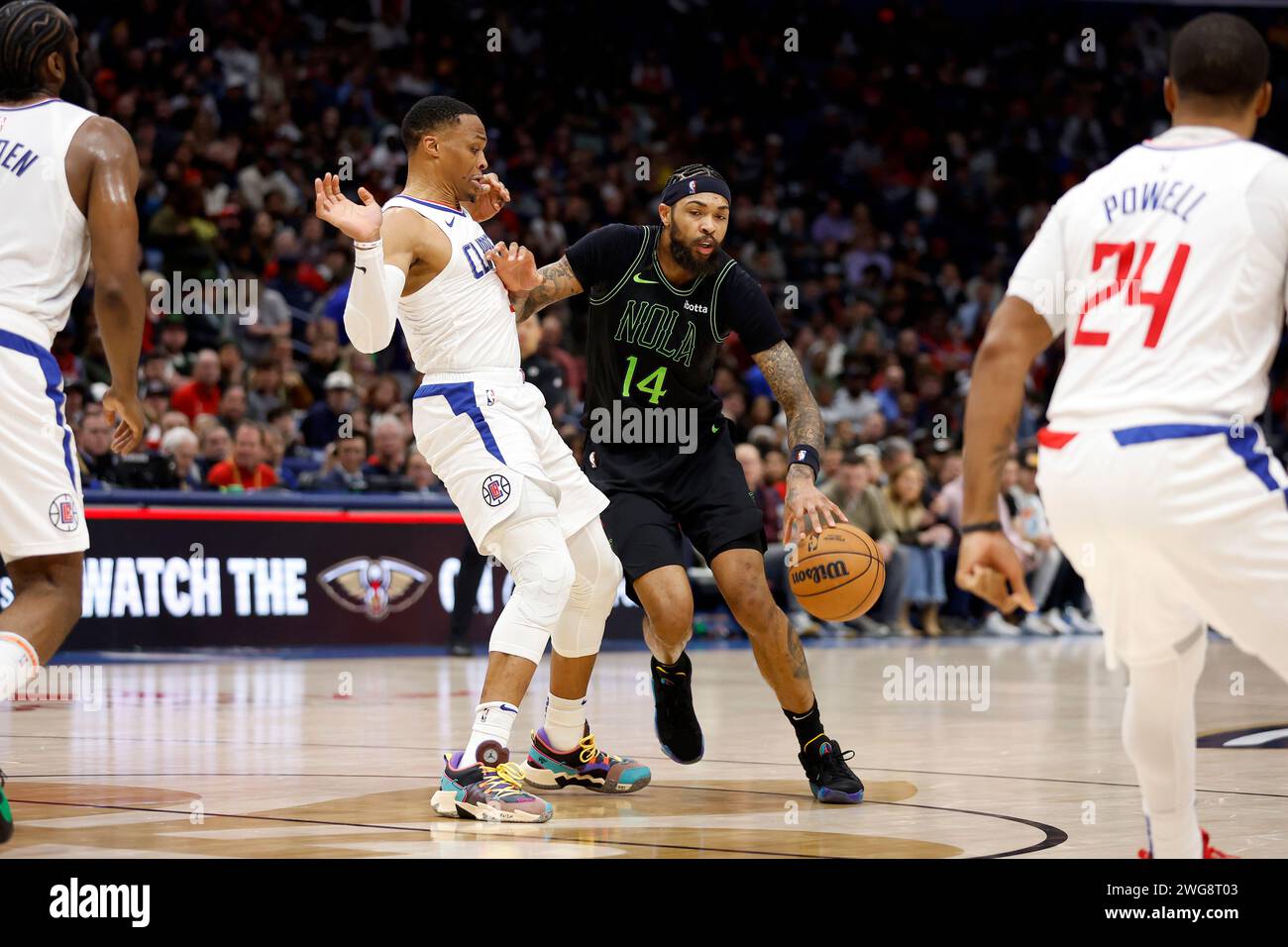 New Orleans Pelicans forward Brandon Ingram (14) and Los Angeles ...