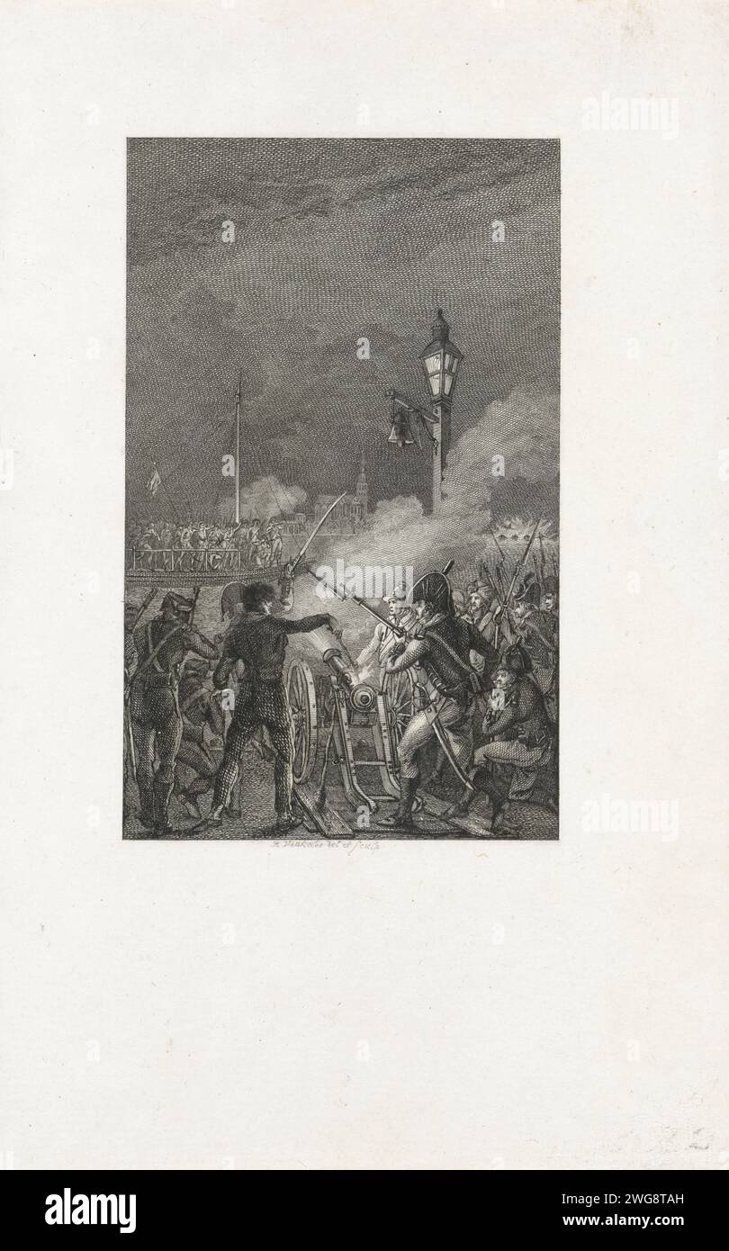 Fransen shoot the fleeing troops on the Gierbrug, 1794, Reinier ...