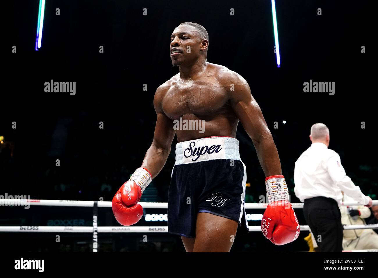 Dan Azeez against Joshua Buatsi (not pictured) in the WBA Light ...
