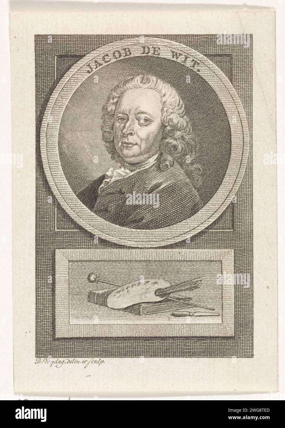 Portrait of the painter Jacob de Wit, Daniël Friday, 1780 - 1822 print ...
