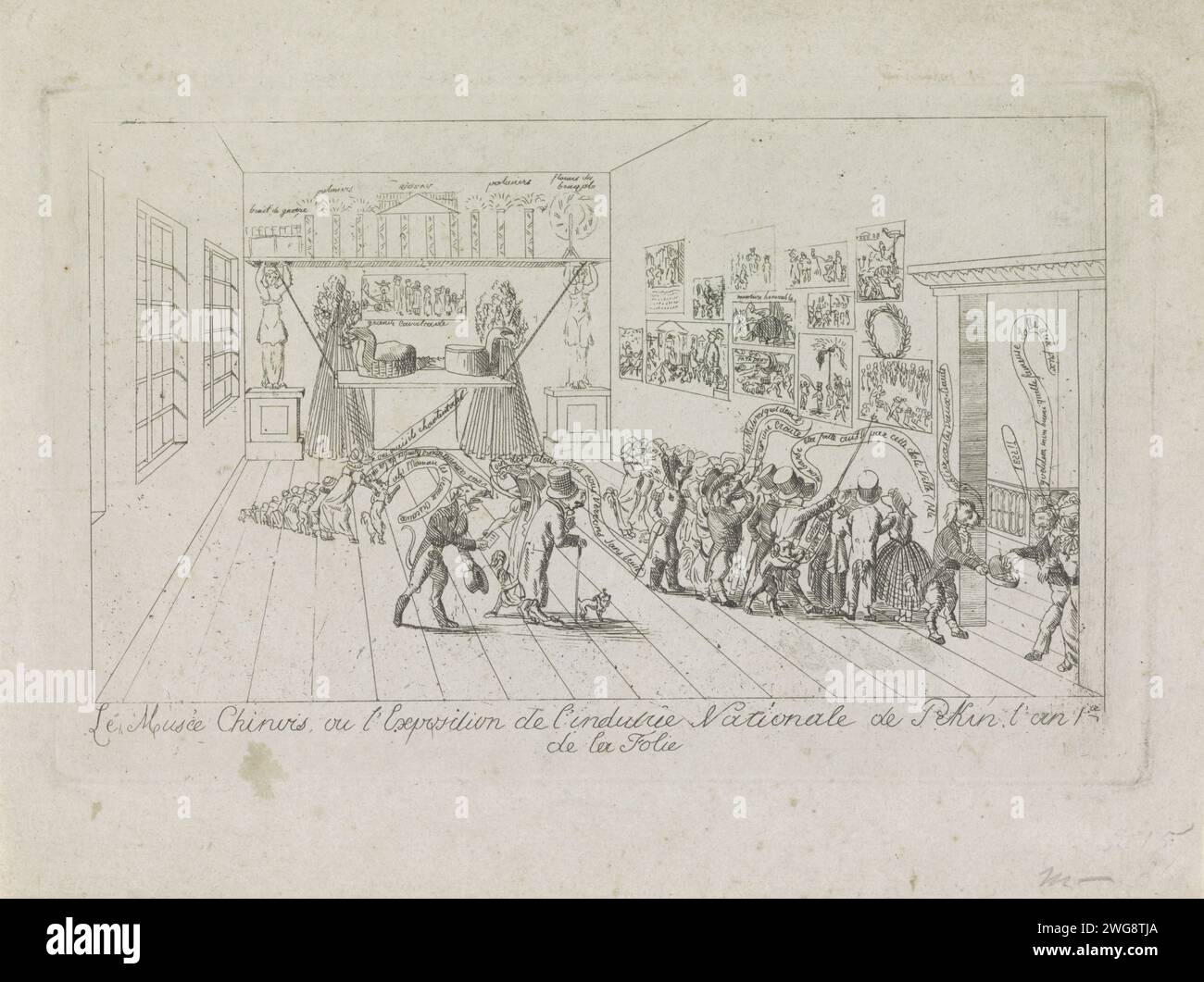 Exhibition of cartoons at the failed parties in July in Brussels, 1820 ...