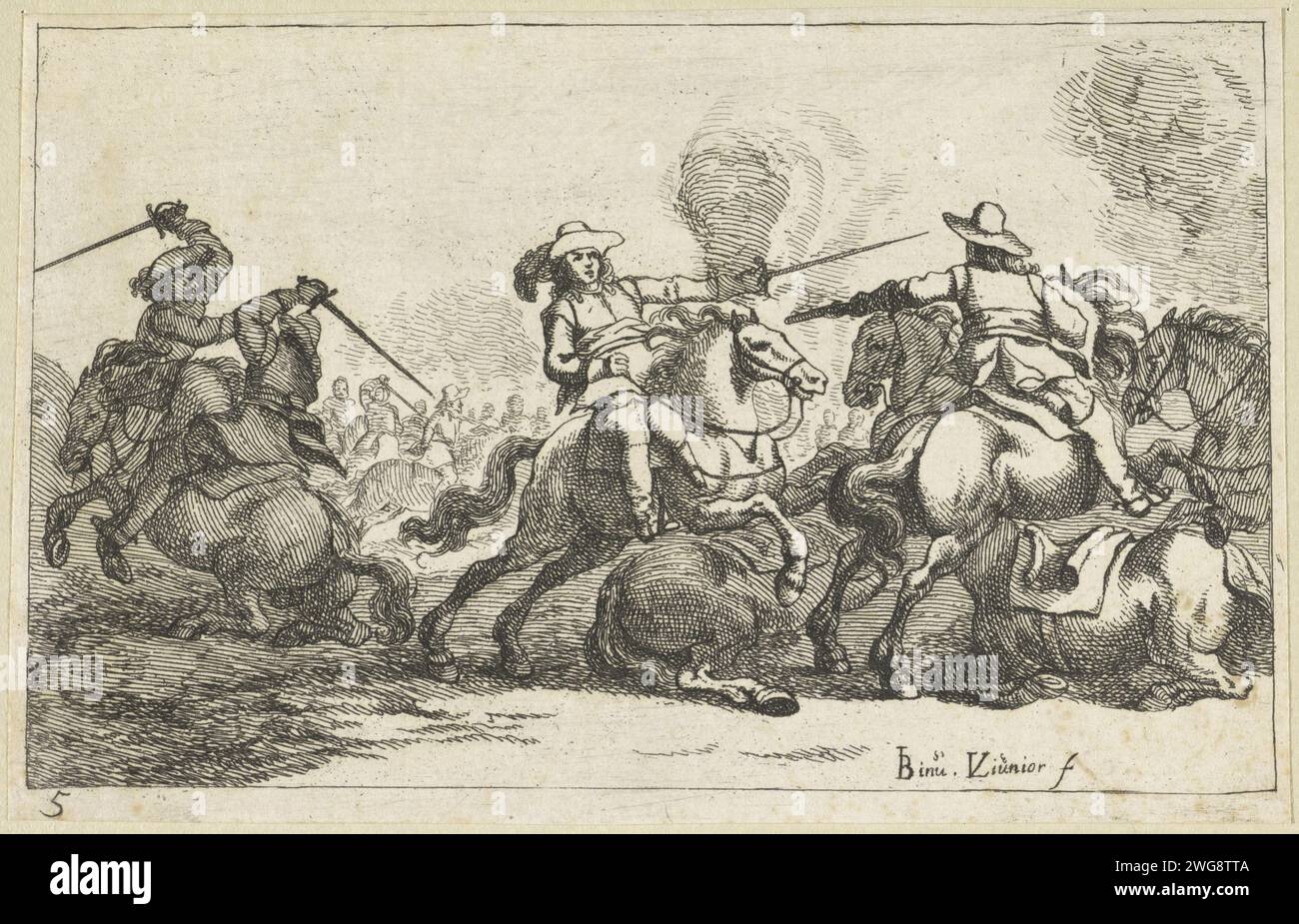 Riders with swords and a rider with gun, Lucas Vorsterman (II), after ...