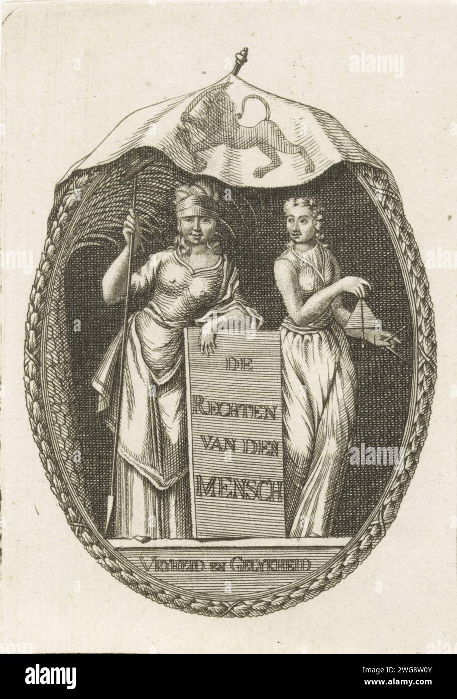 Shield with equality, on the freedom tree in Amsterdam, 1795, Anonymous ...