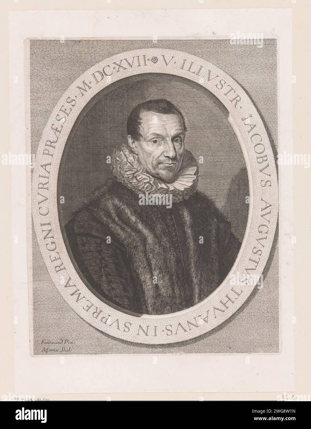 Portret Van Jacques Auguste De Thou Jean Morin After Louis Ferdinand