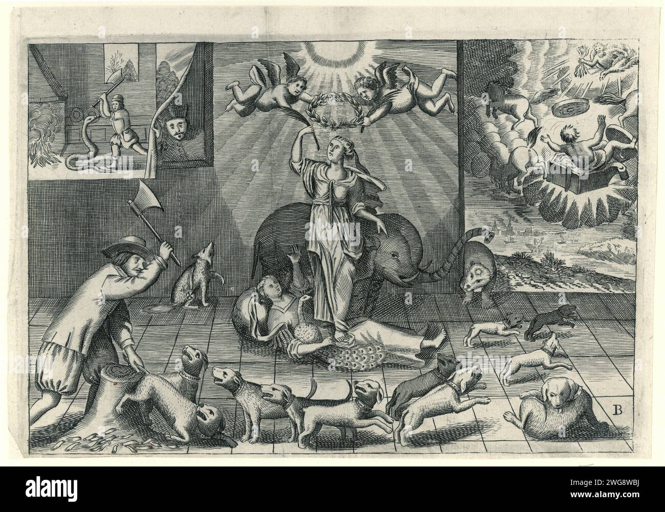 Cartoon on the English, 1673, Anonymous, 1673 print Illustration marked ...