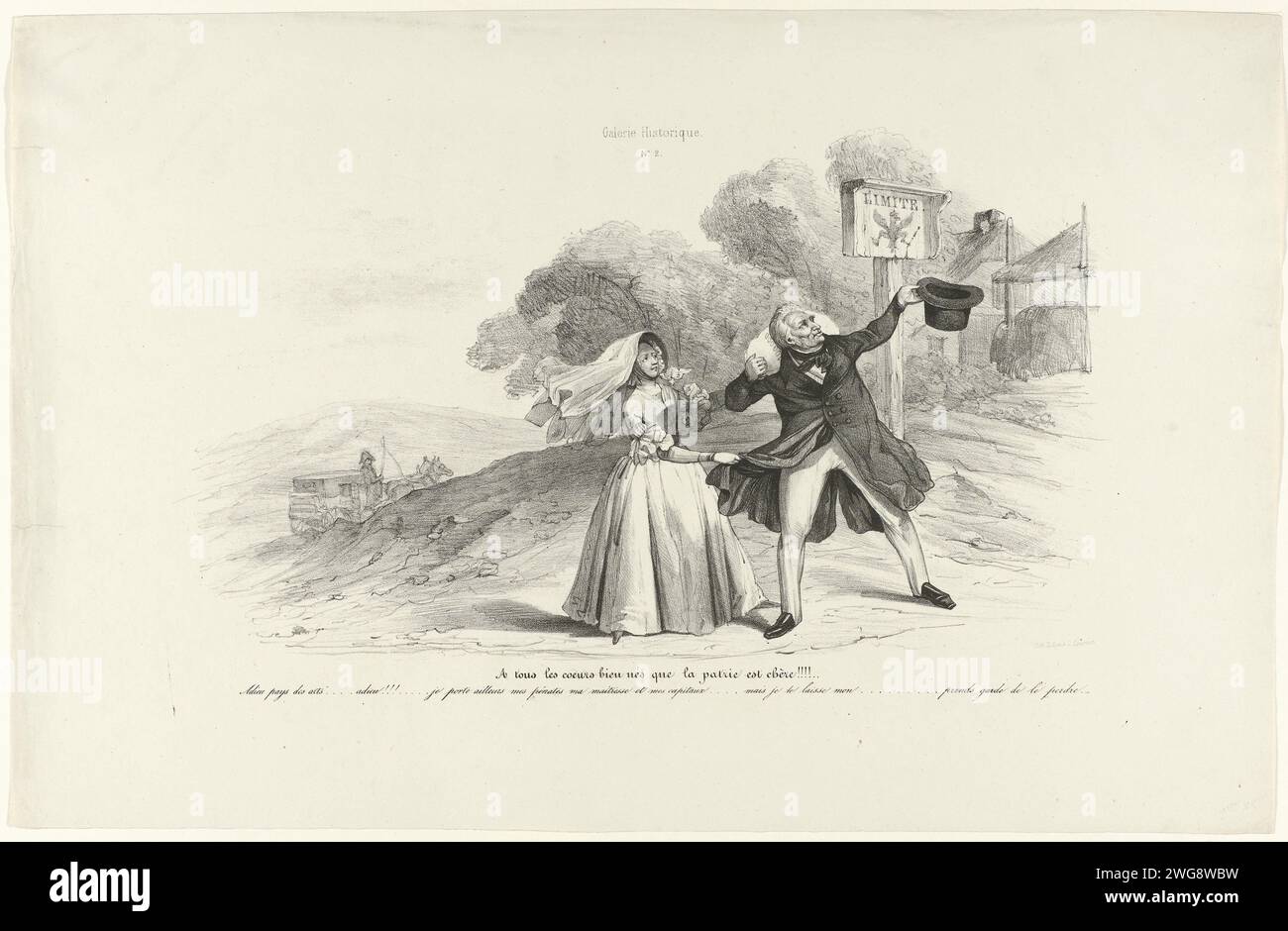 Cartoon on the departure of Willem I to Prussia, 1840, Zilverver, 1840 ...