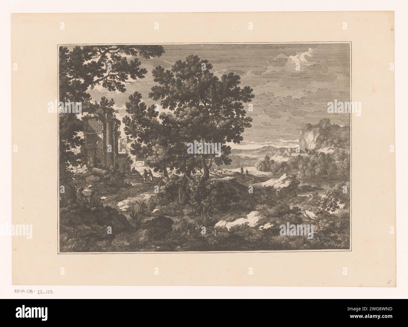 Landscape with antique ruins, Nicolas Perelle, 1613 - 1695 print paper ...