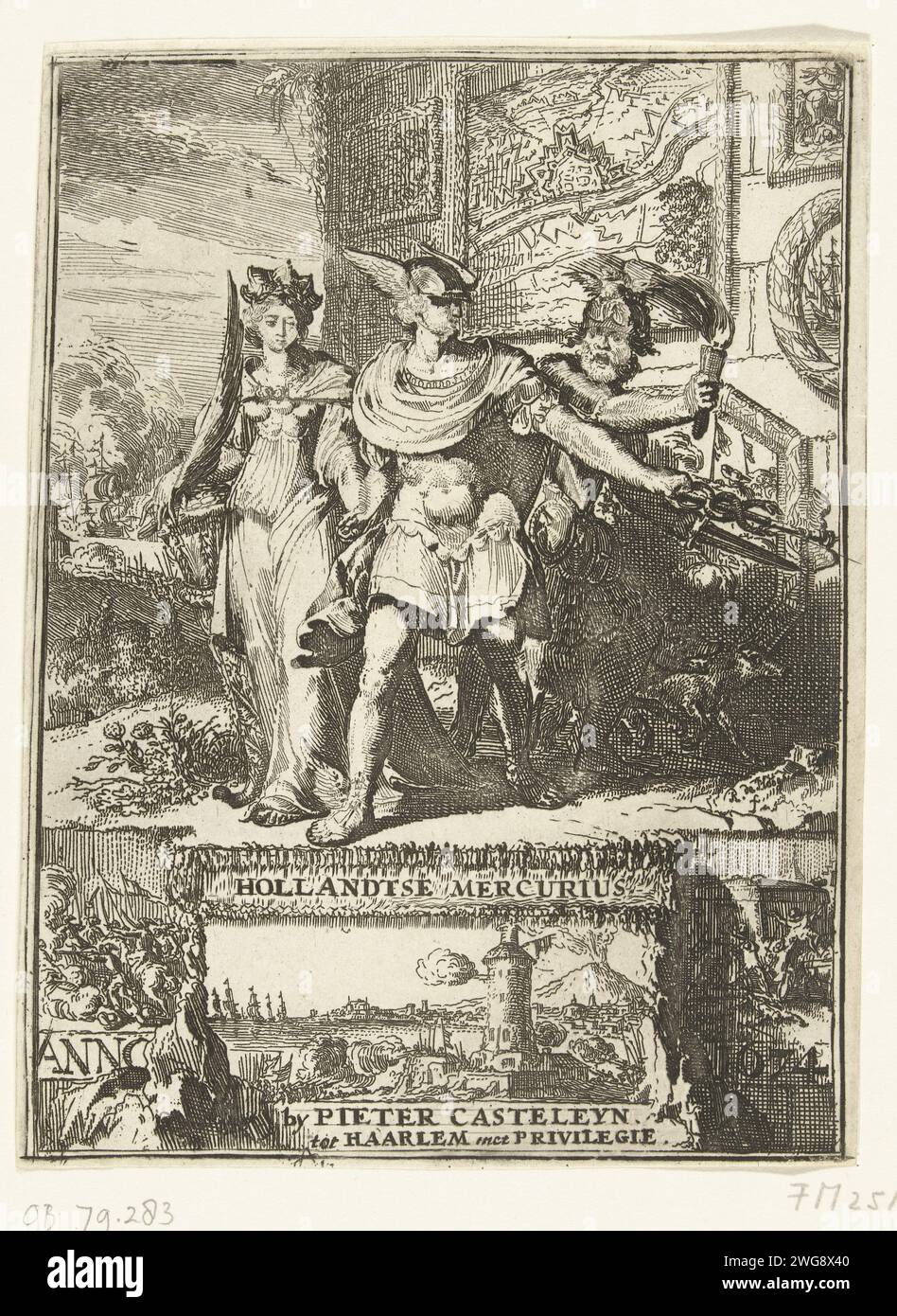 Title page for the Hollandsche Mercury for the year 1674, 1675 print ...