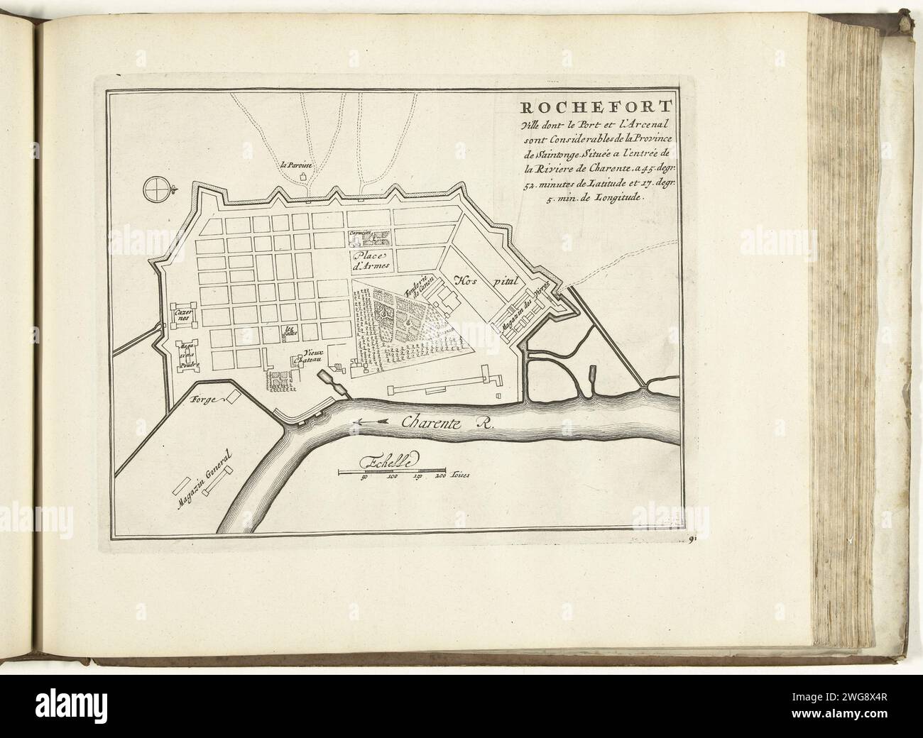 Map of Rochefort, 1726, 1726 print Map of the reinforcements for the ...