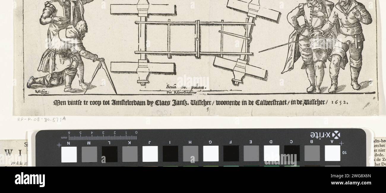 Diagram of the sail car from Simon Stevin, 1602, 1652 print Diagram of ...