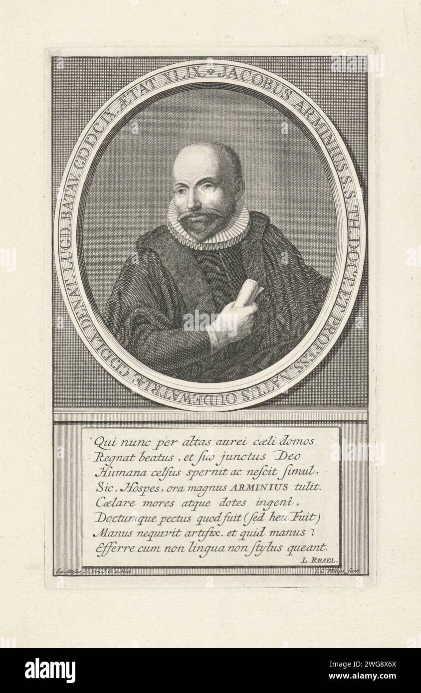 Portret Van Jacobus Arminius, Jan Caspar Philips, 1736 - 1775 print ...