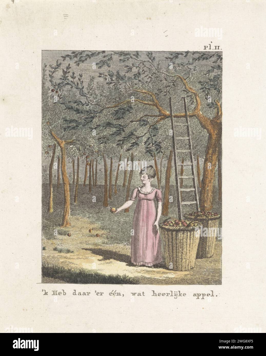 Girl in an apple orchard, Izaak Jansz. de Wit, after Joannes Pieter ...