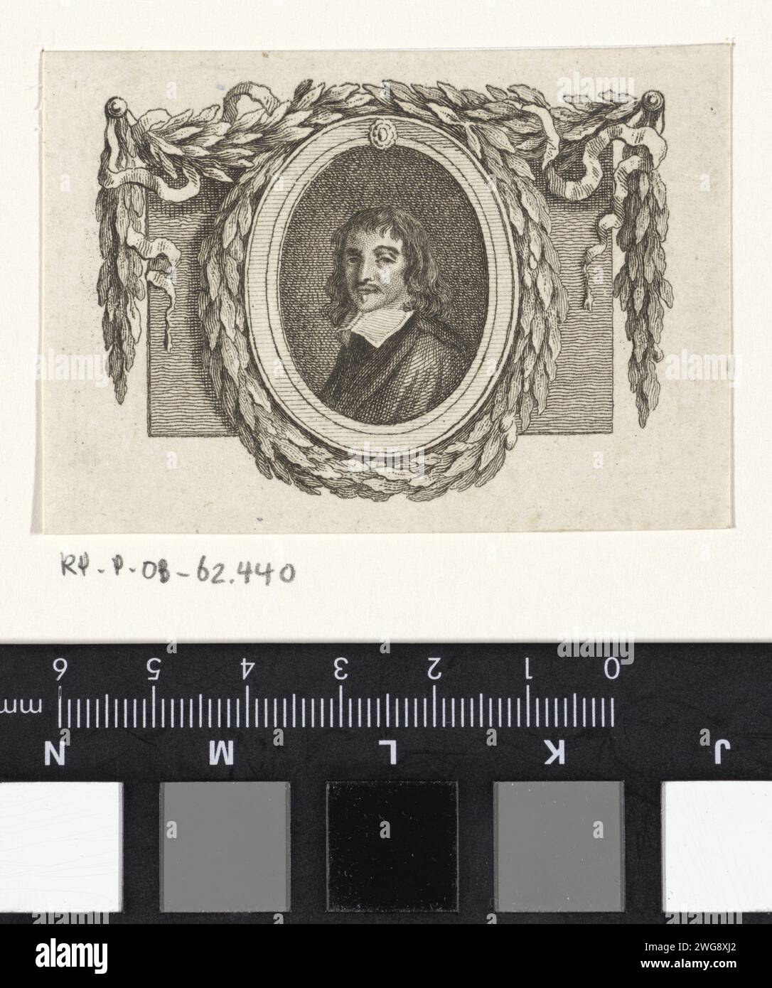 Portrait of René Descartes, surrounded with a laurel wreath, Reinier ...