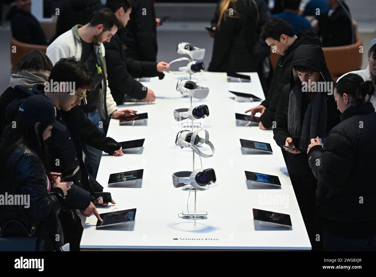 The Apple Vision Pro headset is seen on display at the Fifth Avenue ...