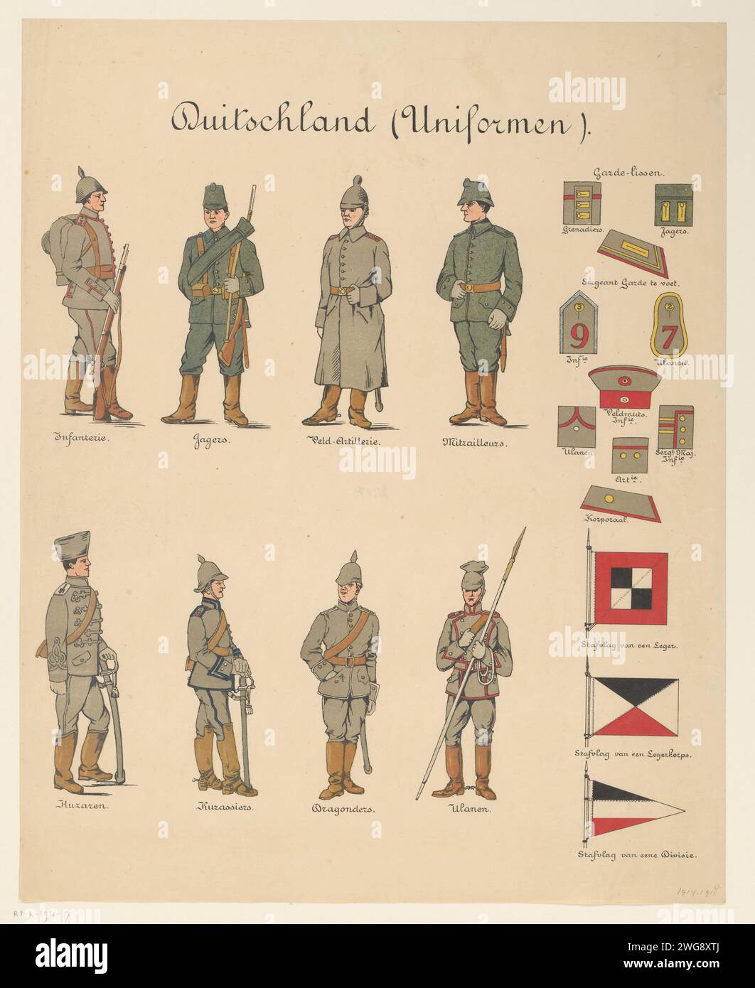 Germany (Uniforms), Anonymous, 1914 - 1918 print Overview of uniforms ...