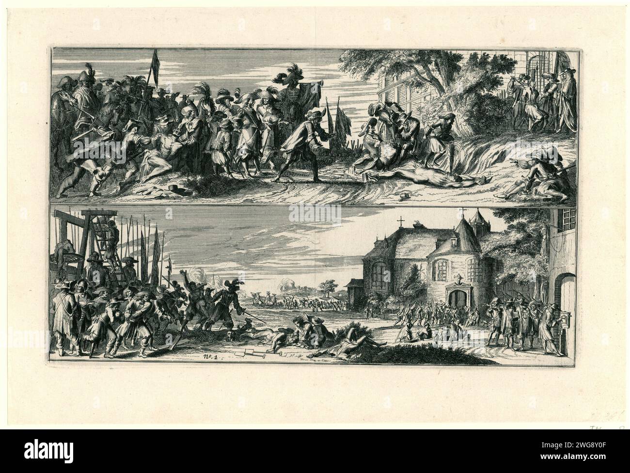 Two performances of the French atrocities, 1672, Anonymous, After ...
