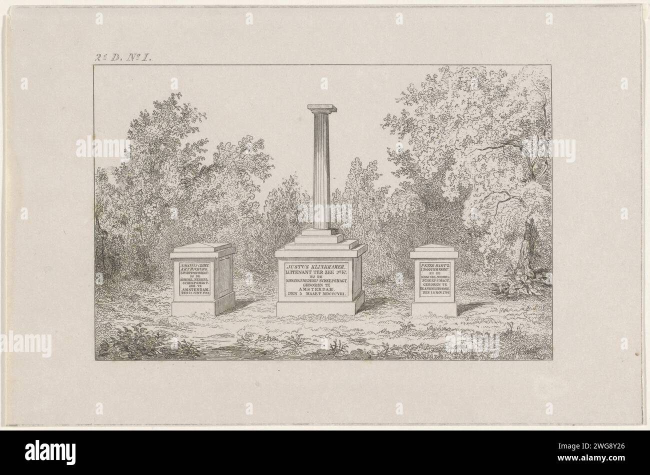 Grave monuments for Klinkhamer, Kreijenburg and Hartz, 1830, Anonymous, 1838 - 1840 print ...