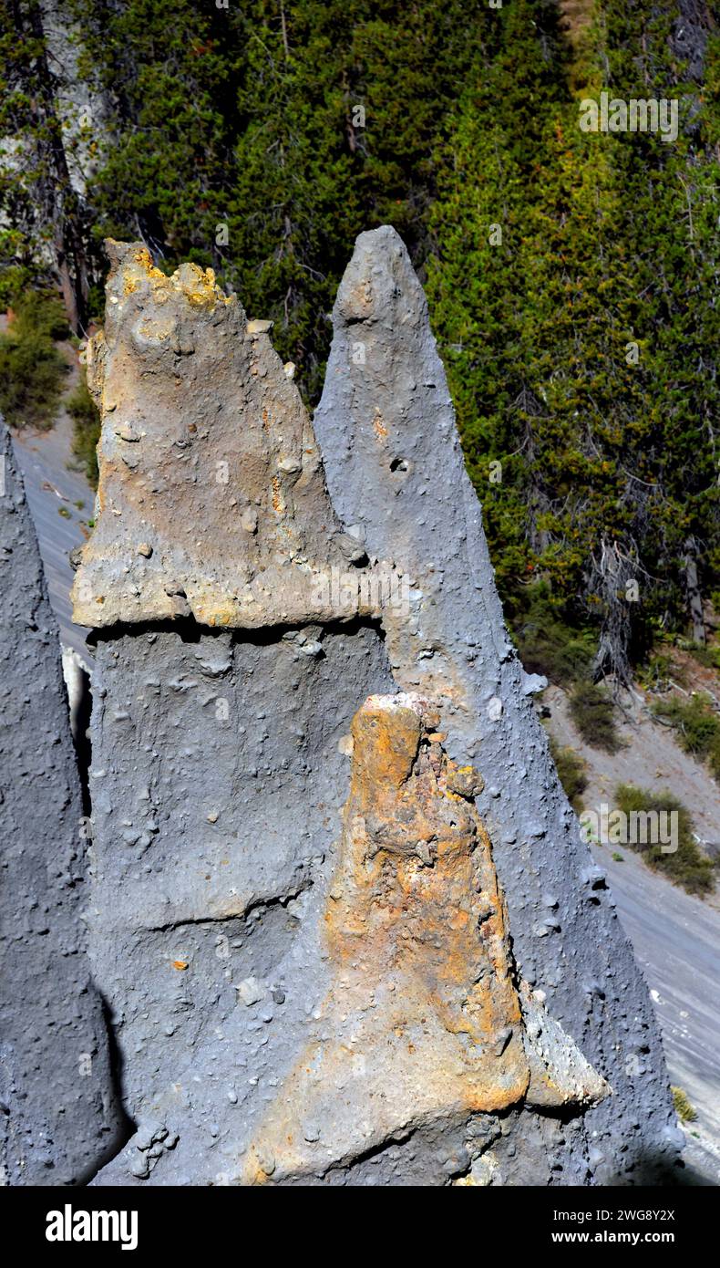 Cluster of Fossil Fumeroles, in Crater Lake National Park, in Oregon ...