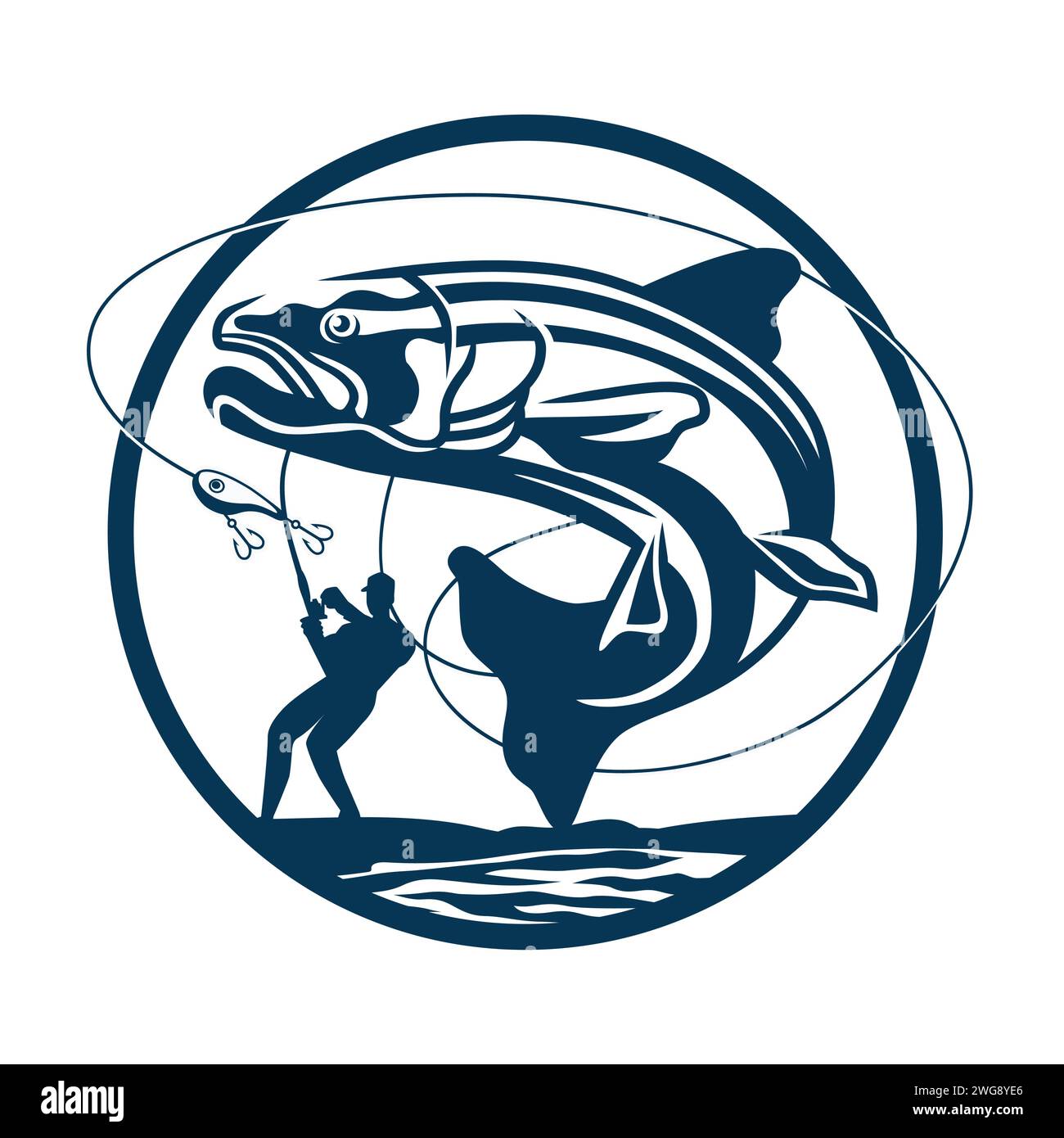 Salmon Fishing Tournament Logo Design Stock Vector Image & Art - Alamy