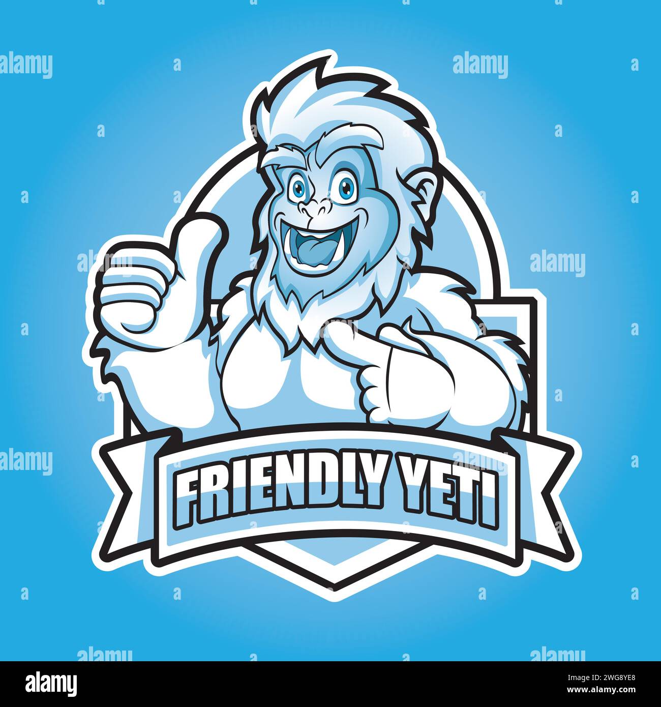Yeti Mascot Logo Vector Design. Smile Yeti Thumb Up Stock Vector Image ...