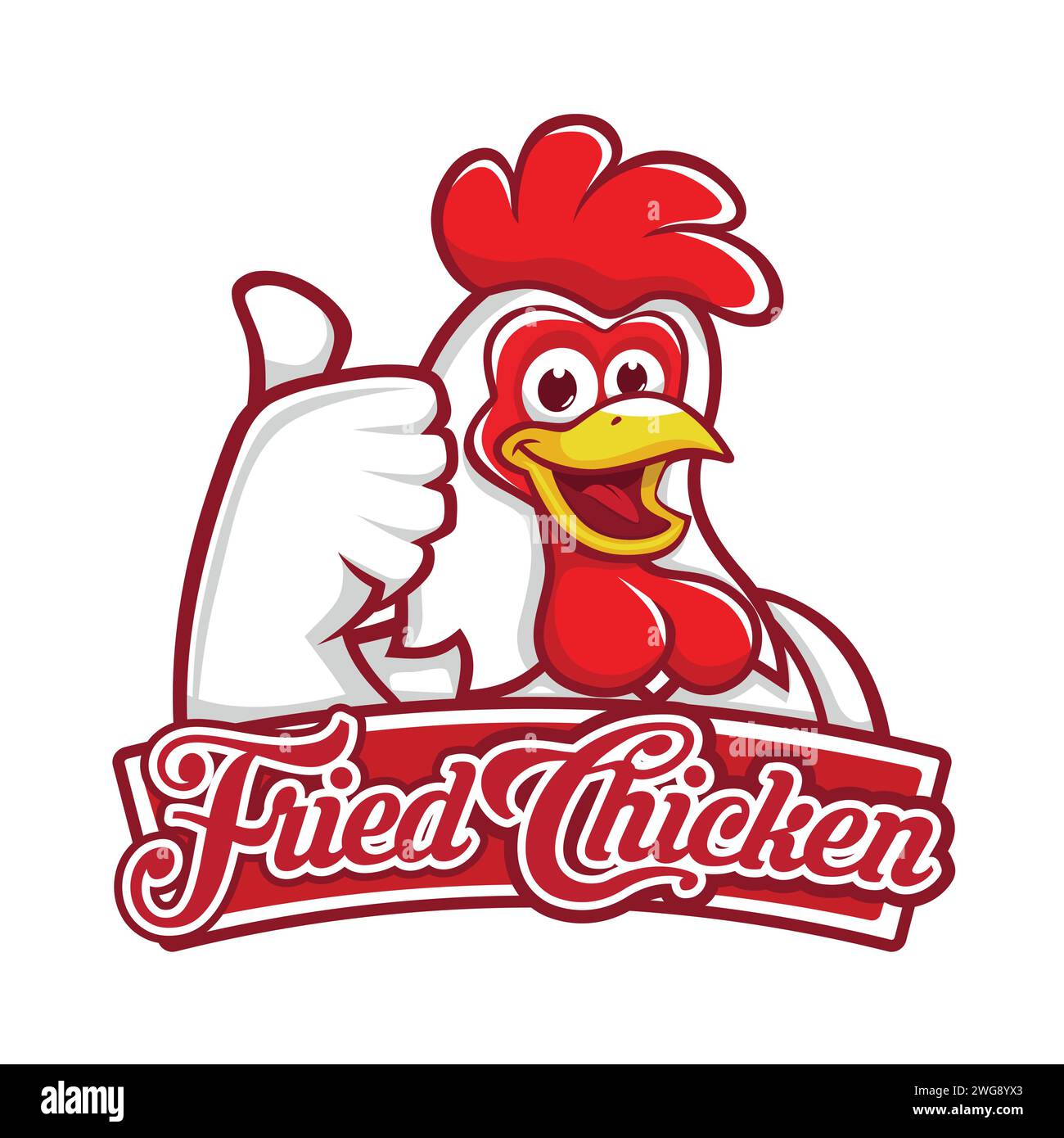 Chicken Mascot Logo Vector. Fried Chicken Logo. Smile Chicken Thumb Up ...