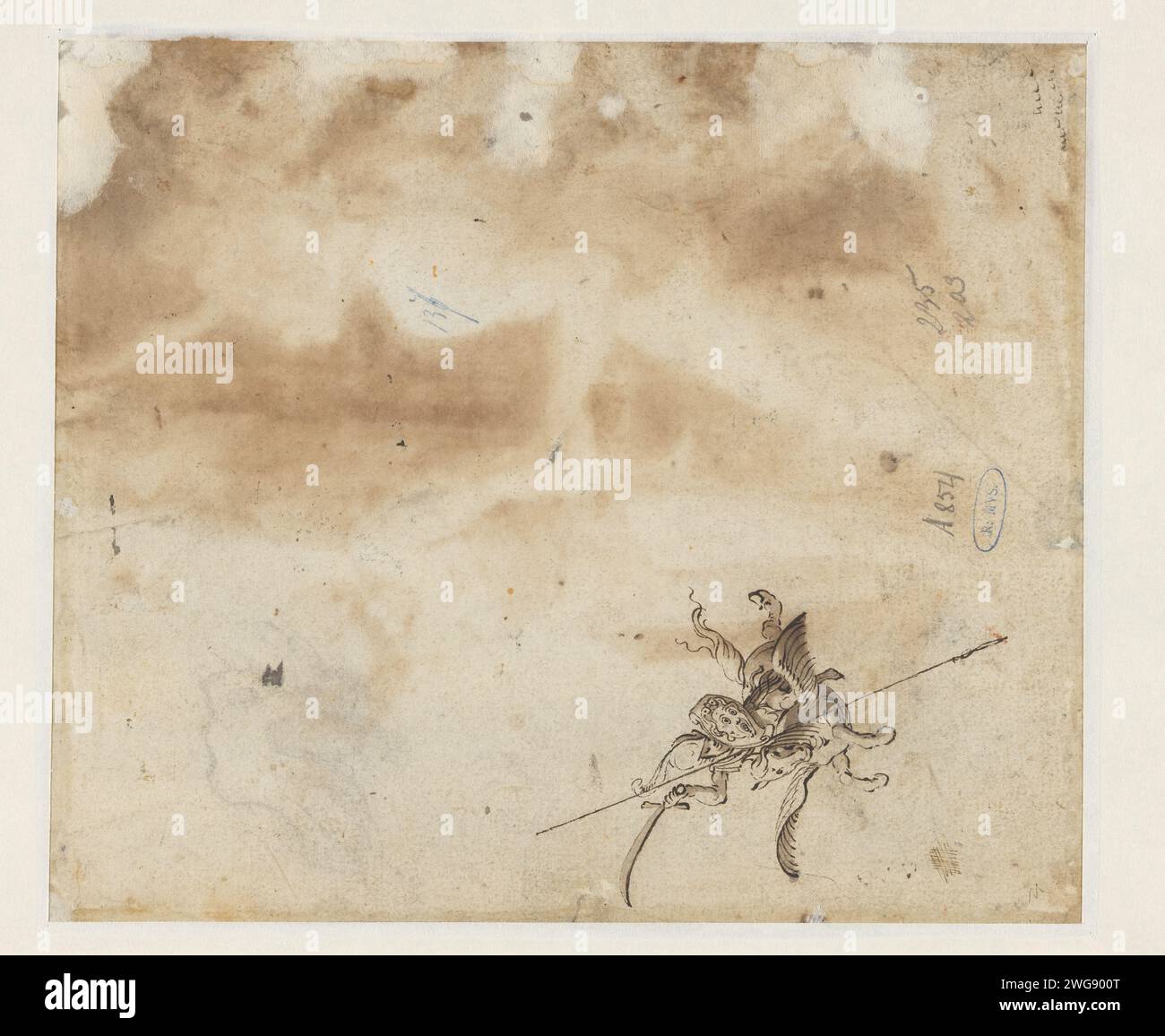 Perseus on Pegasus with the head of Medusa, 1622 drawing Perseus ...