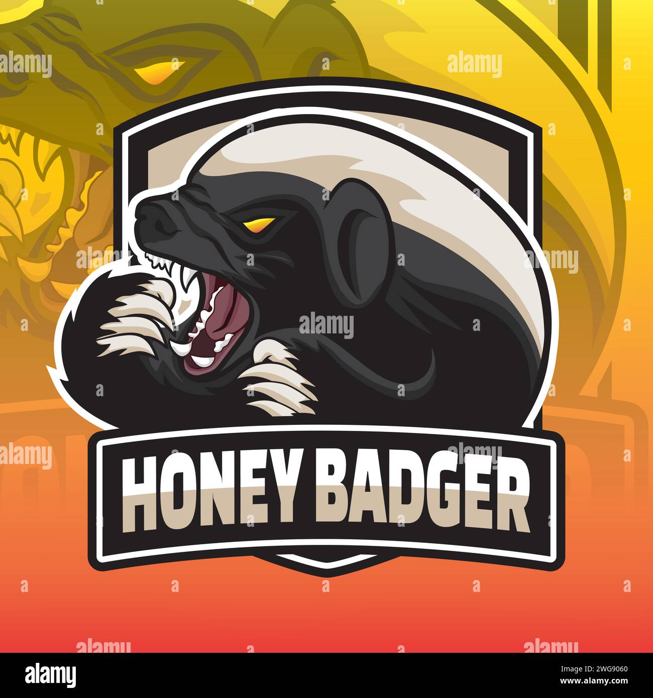 Honey Badger Roaring Vector Design.Angry Honey Badger. Honey Badger ...