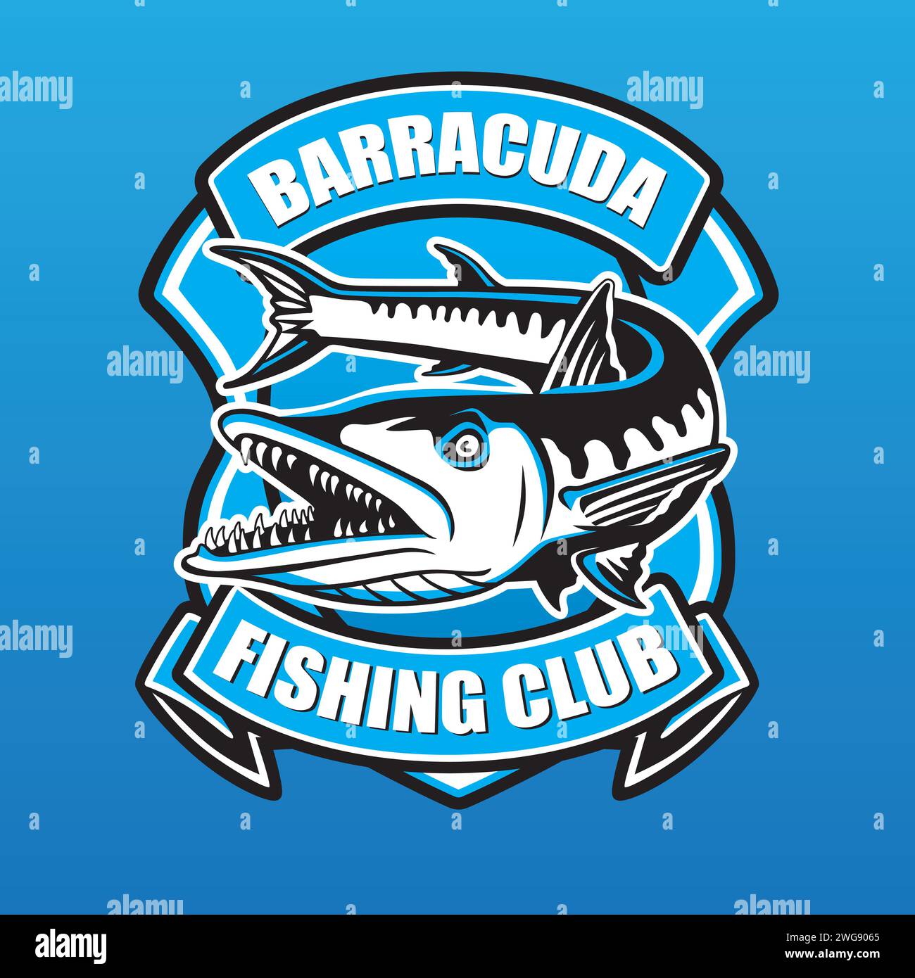 Barracuda Fish Vector. Barracuda Fishing Logo Stock Vector Image & Art - Alamy