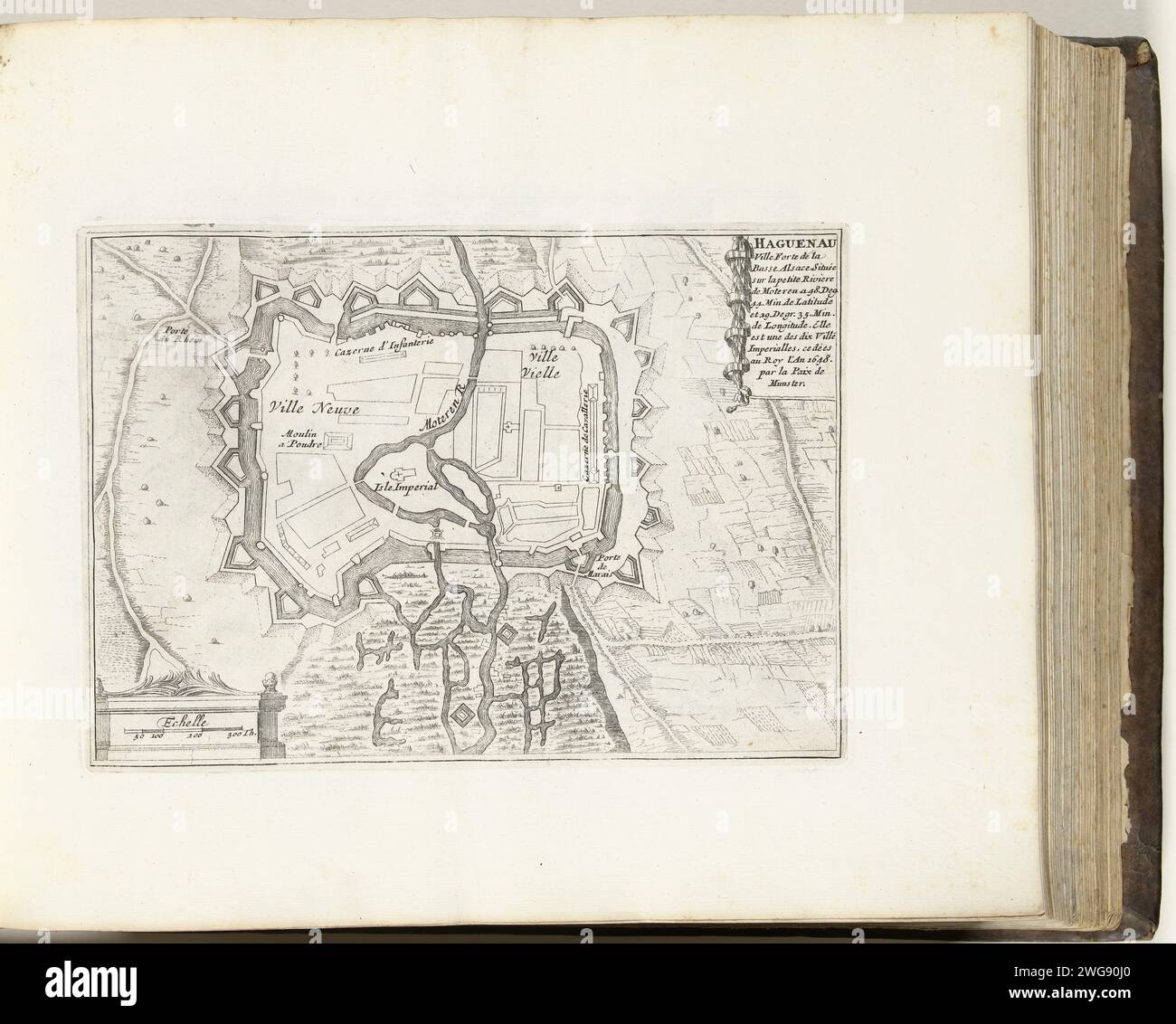 Map of Haguenau, ca. 1695, 1695 - 1697 print Map of the reinforcements for the French city of ...