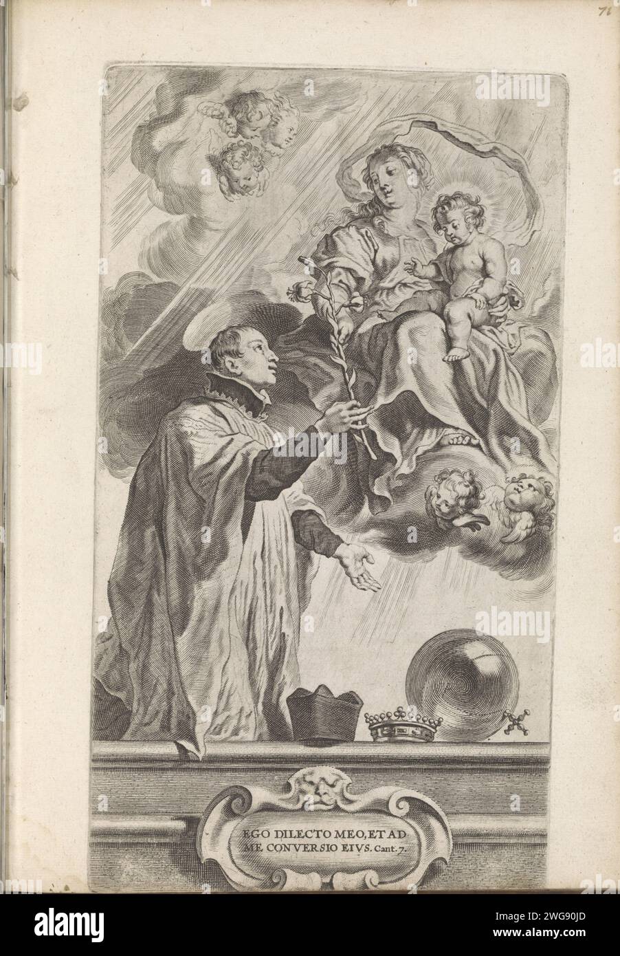 Maria with child appears to H. Aloysius Gonzaga, 1625 - 1678 print H ...