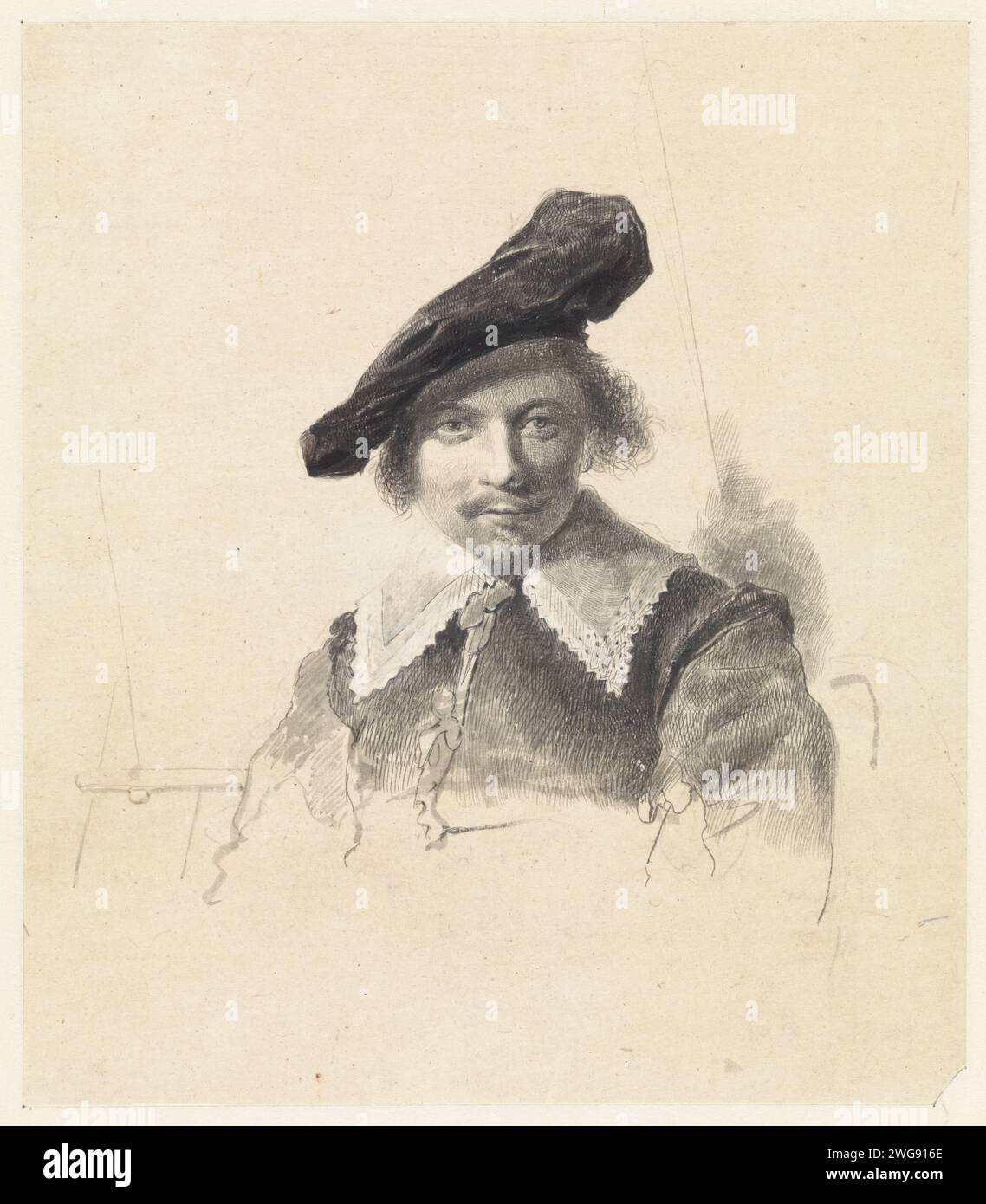Portret Van Rembrandt, James Louis Cornet, 1825 - 1882 drawing paper ...