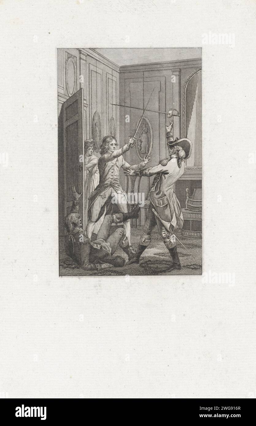 Dual fight with the Degen, Reinier Vinkeles (I), 1798 print In a ...