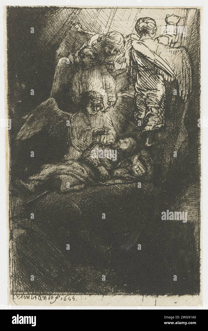 Jacob's Ladder, Rembrandt van Rijn, 1655 print paper etching / drypoint ...
