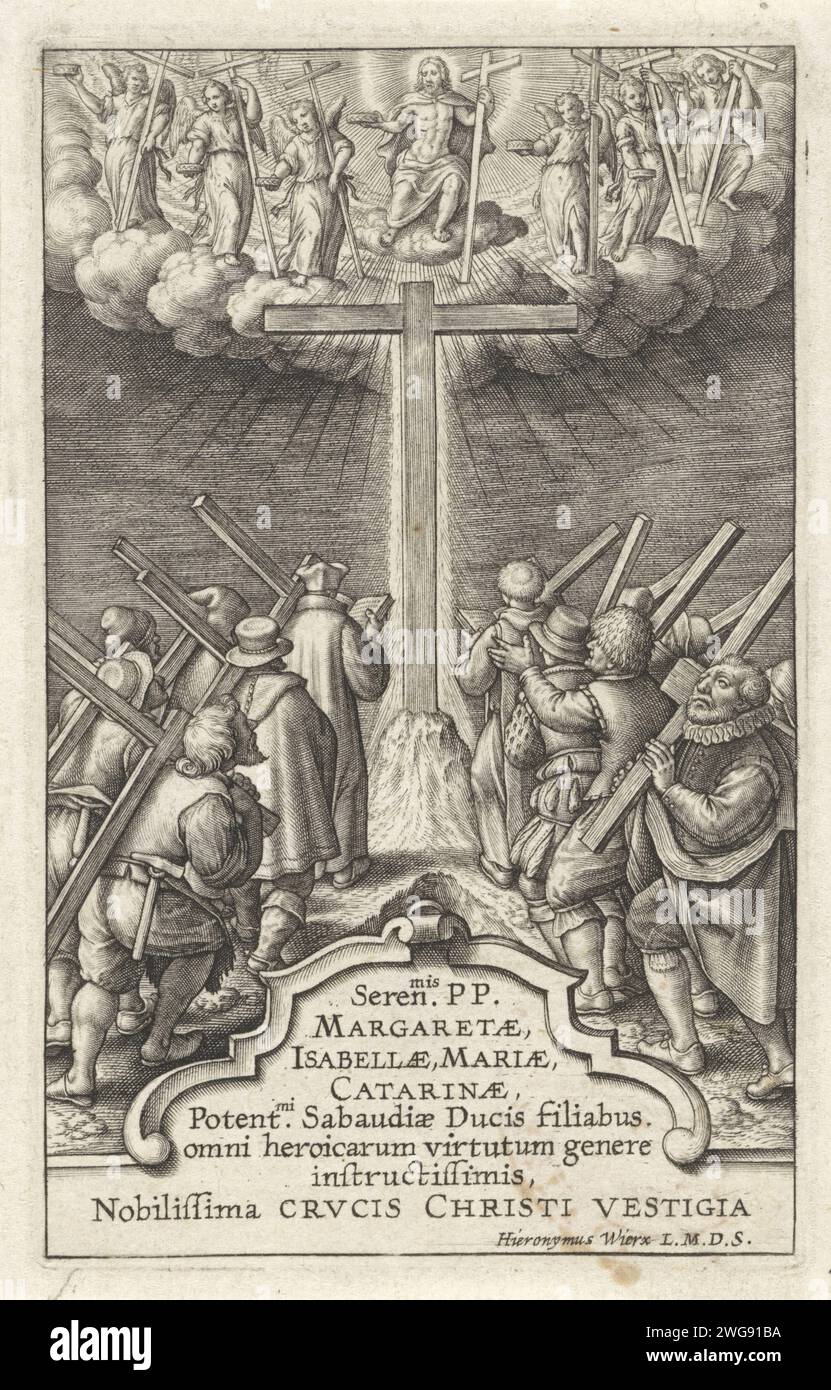 Christ's followers, Hieronymus Wierix, 1563 - Before 1619 print A procession of men, each with a ...